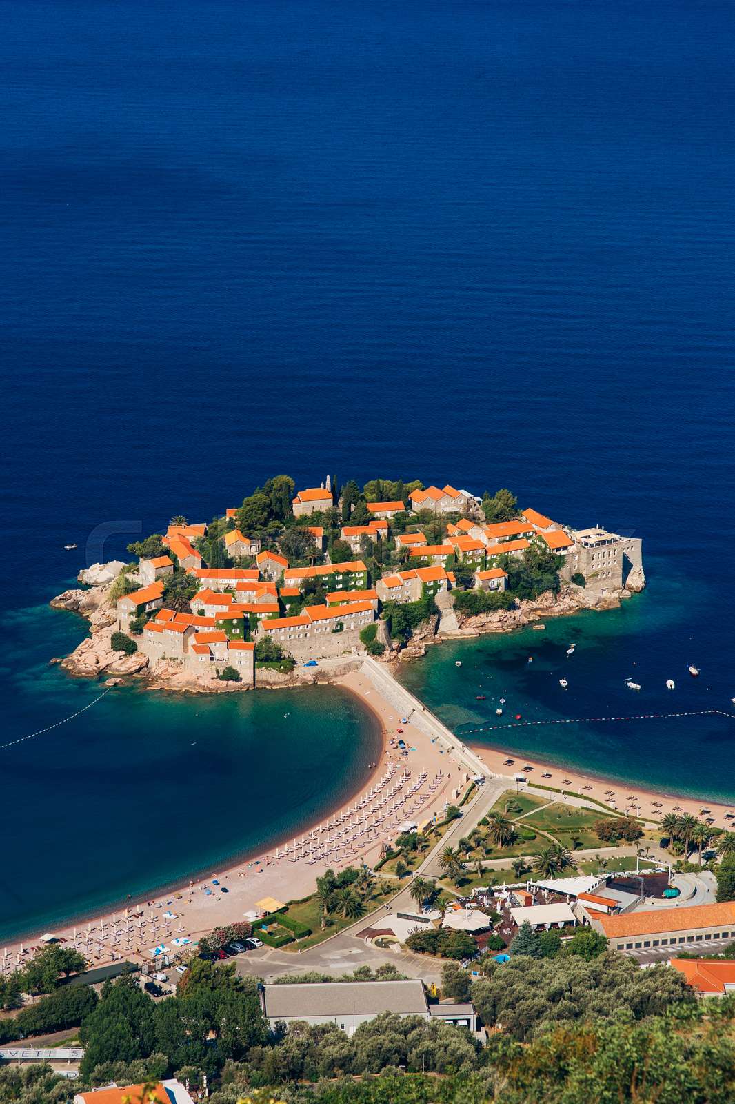 Island of Sveti Stefan. Panoramic shot | Stock image | Colourbox