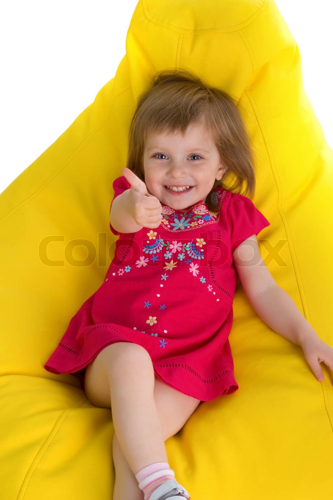 Well-dressed small girl isolated on white background | Stock image ...