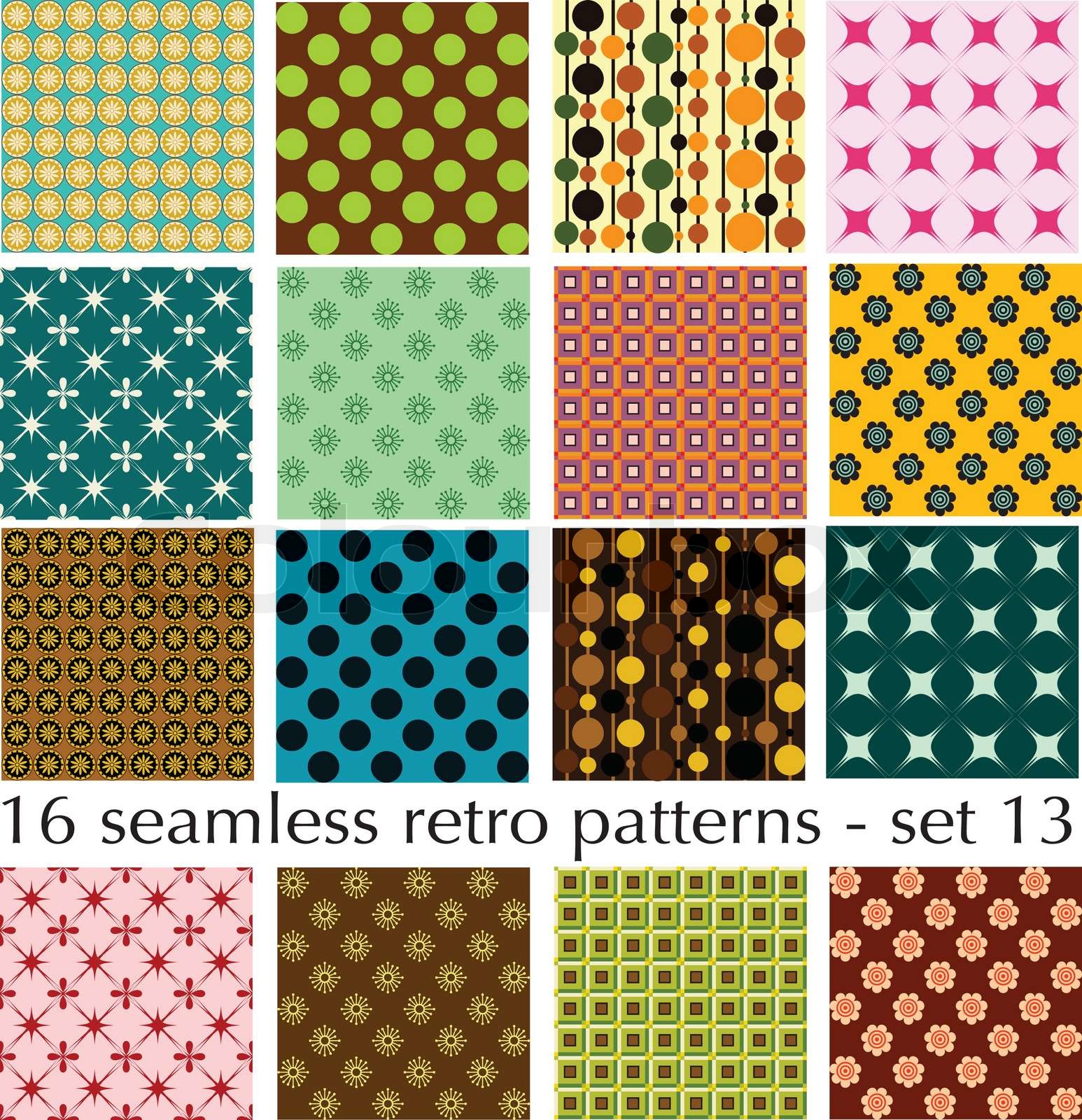 16 seamless retro-Muster - set 13 | Stock-Vektor | Colourbox
