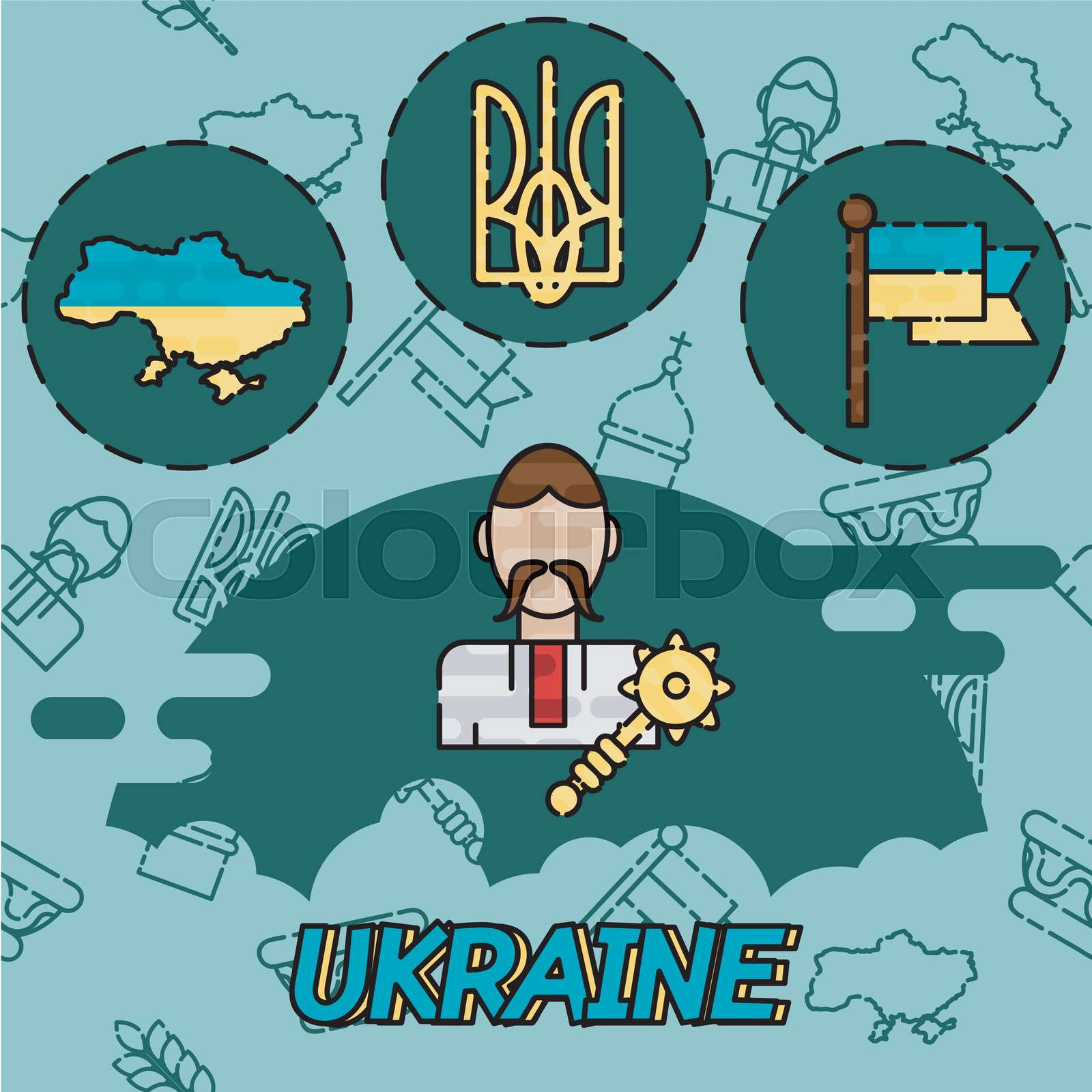 Ukraine flat concept icons | Stock vector | Colourbox