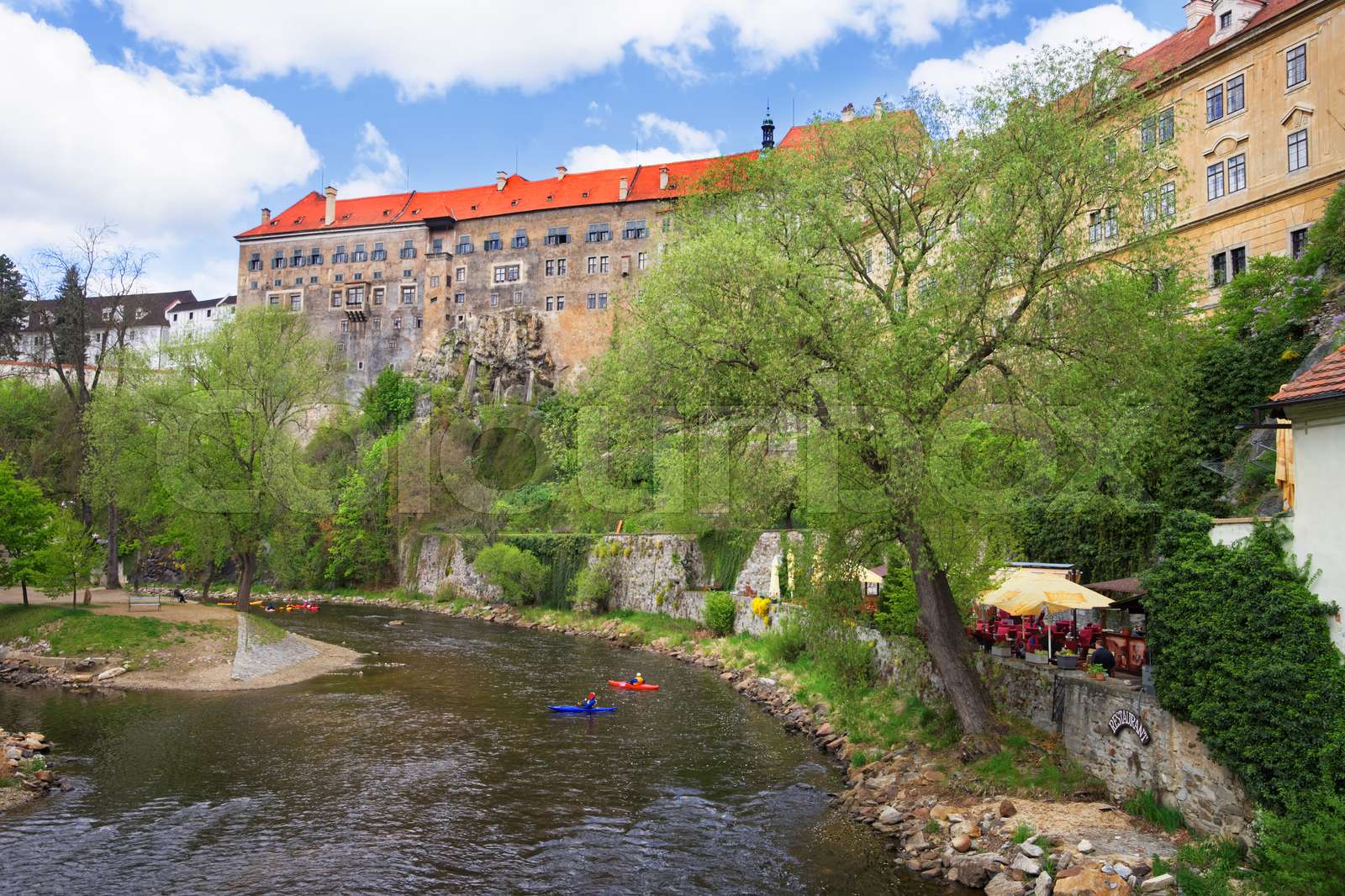 State Castle and Vltava River in Cesky Krumlov | Stock image | Colourbox