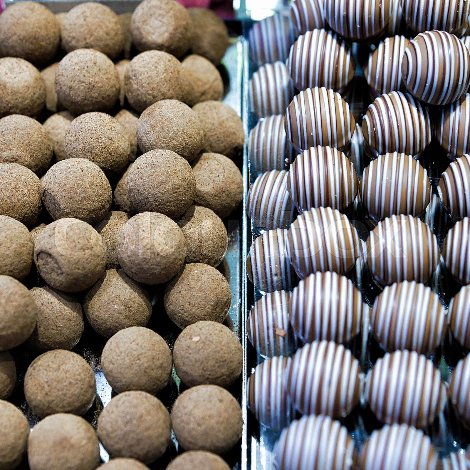 Assortment of different Swiss chocolate truffle | Stock image | Colourbox
