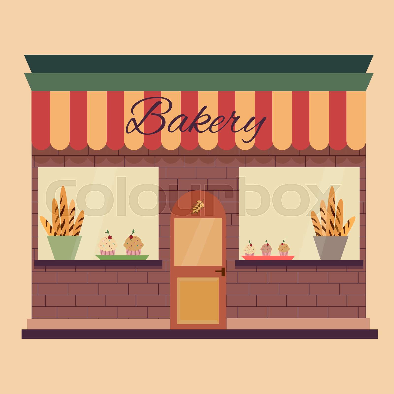 Flat Illustration of the bakery | Stock vector | Colourbox