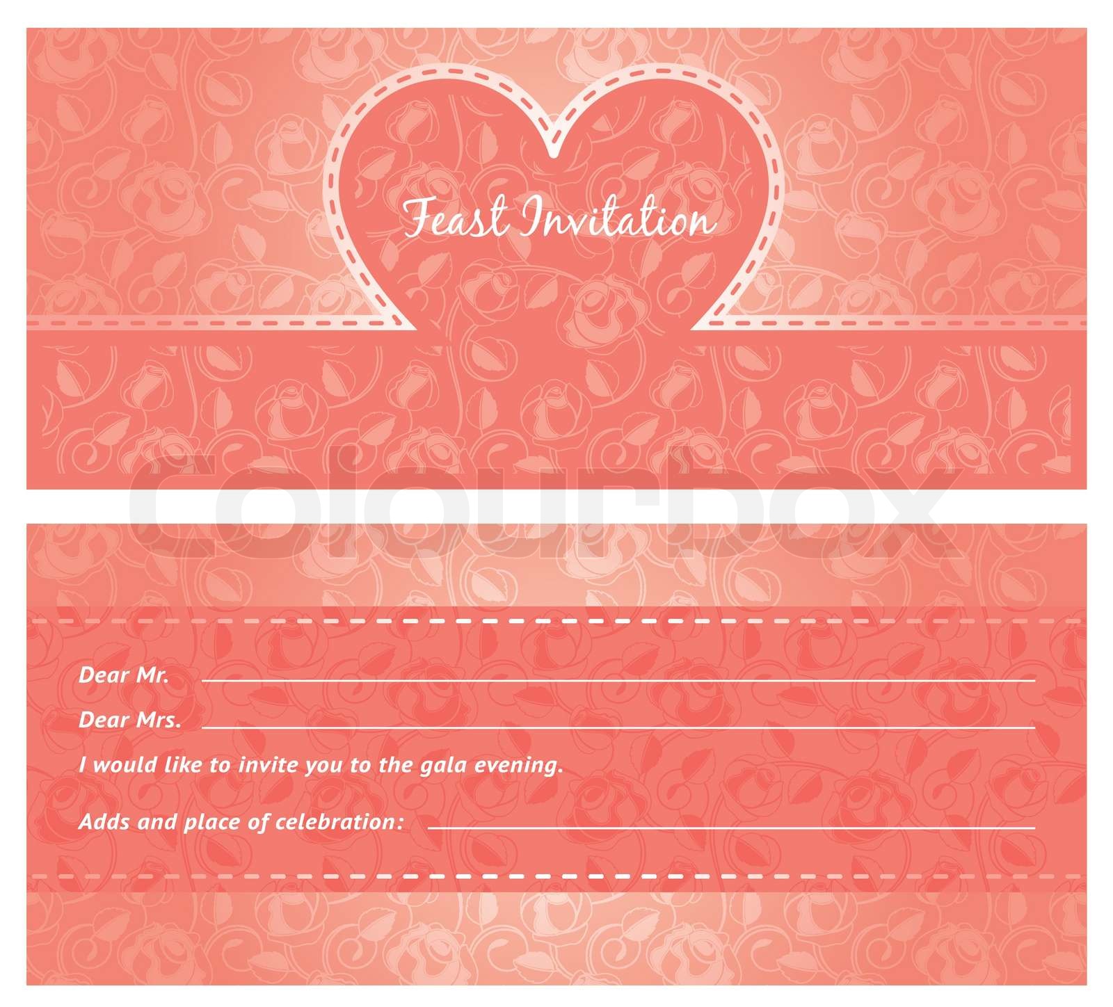 Feast invitation, template | Stock vector | Colourbox