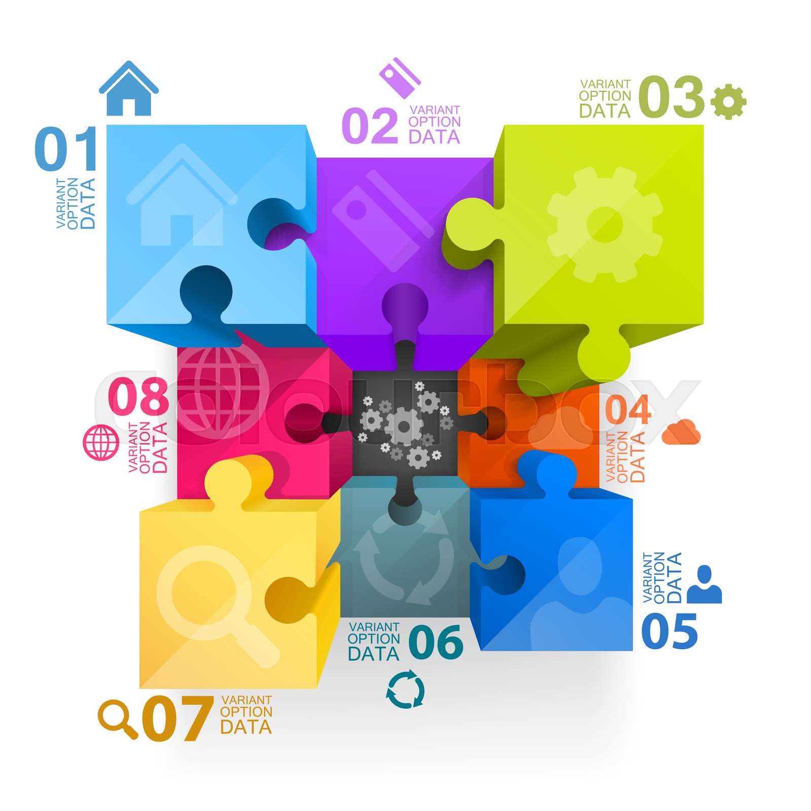 Puzzle infographics | Stock vector | Colourbox