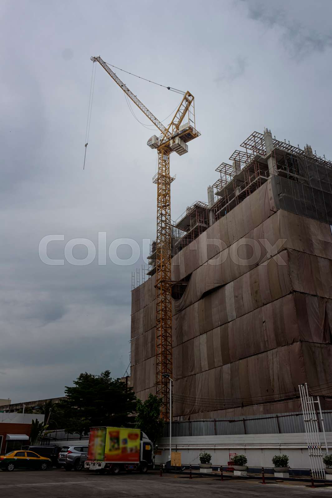 Tower cranes at construction site | Stock image | Colourbox