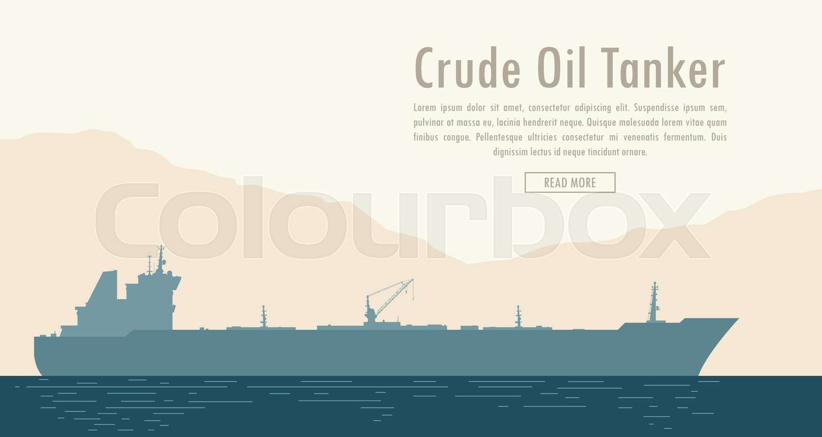 Oil tanker. Vector illustration | Stock vector | Colourbox