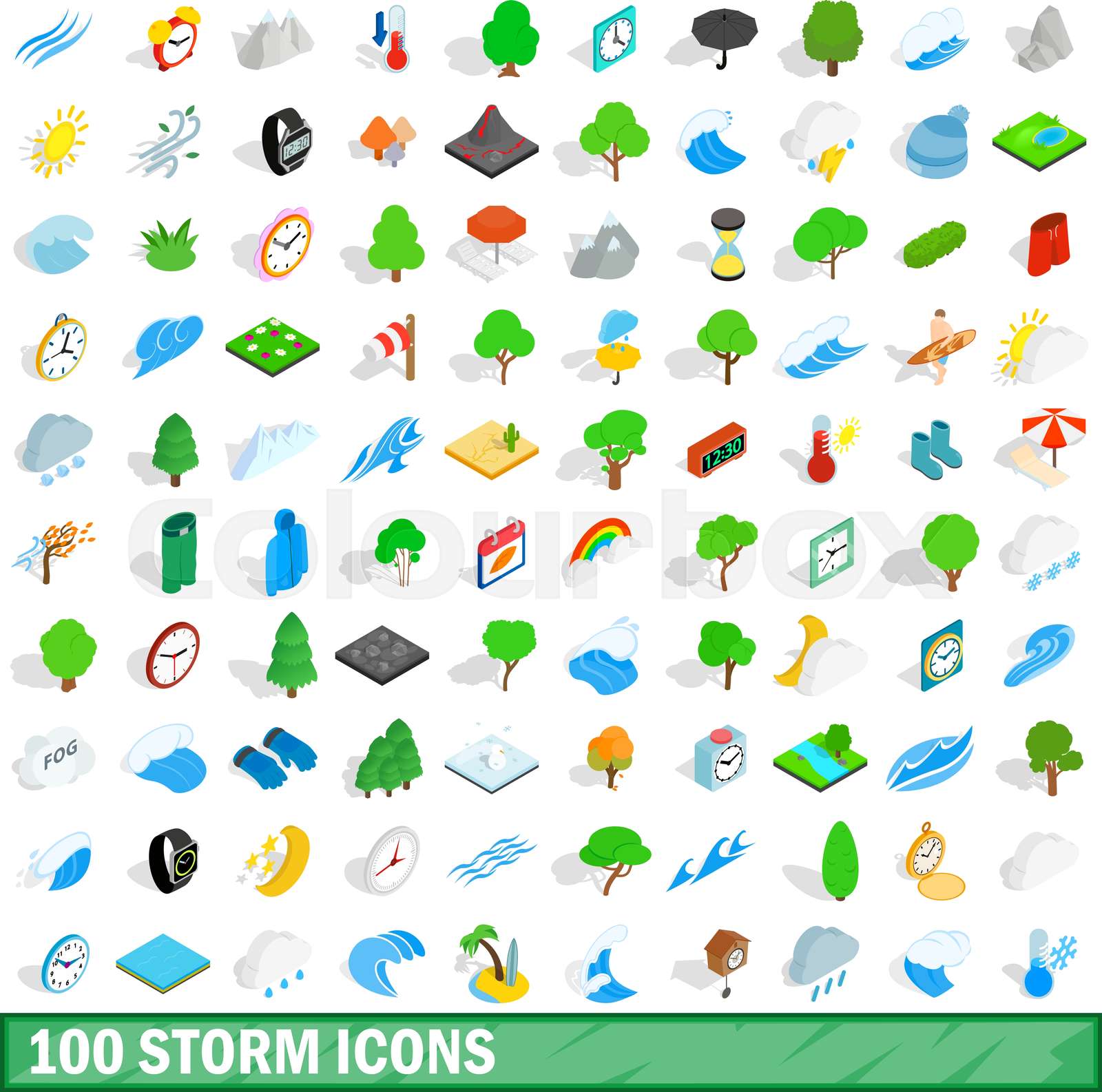 100, sturm, icons | Stock-Vektor | Colourbox