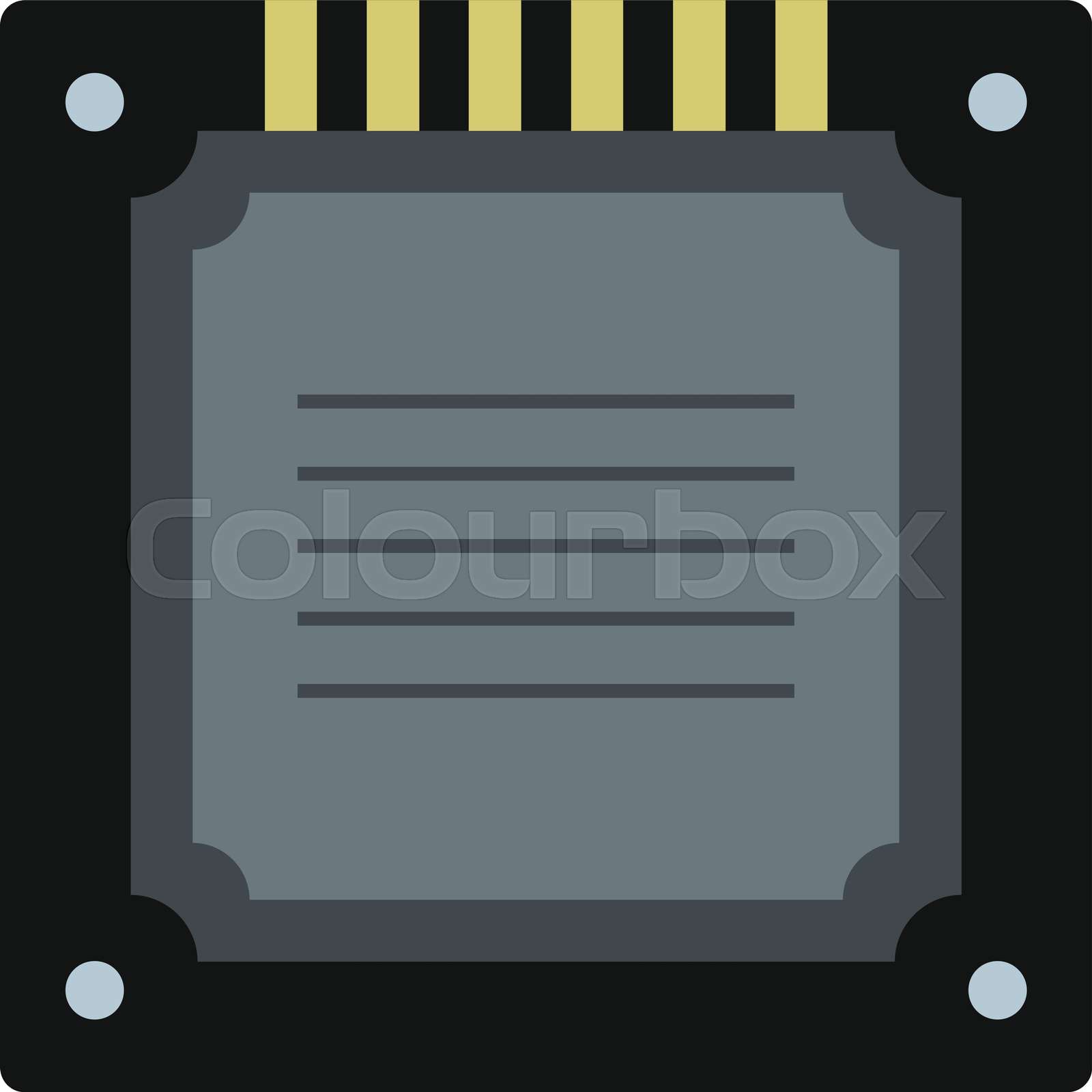 Modern multicore CPU icon isolated | Stock vector | Colourbox