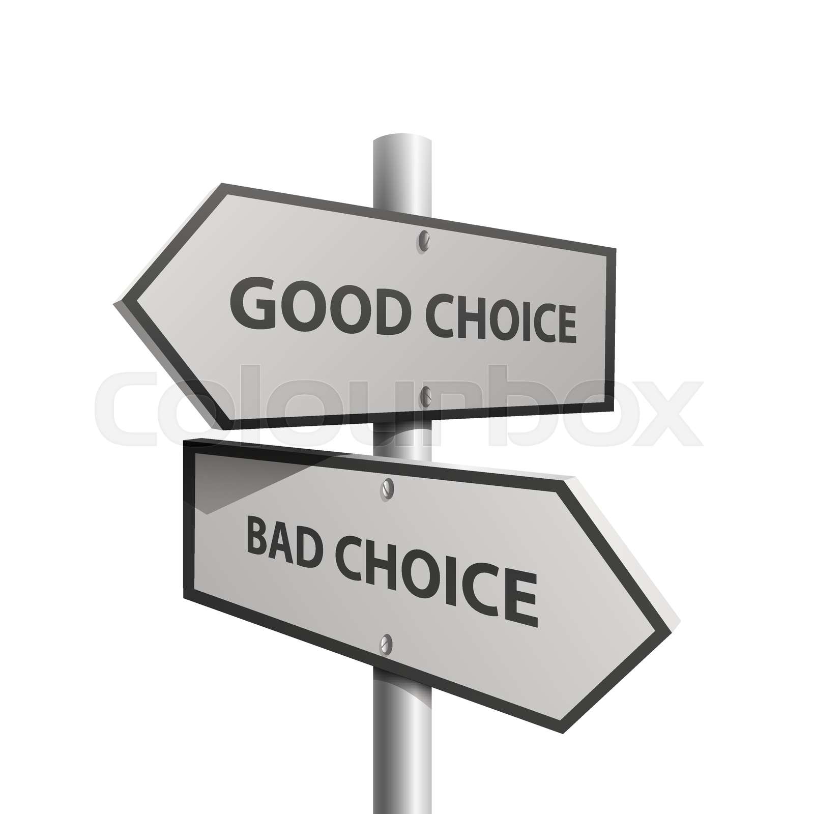 Column direction good bad choice. Vector illustration | Stock vector ...