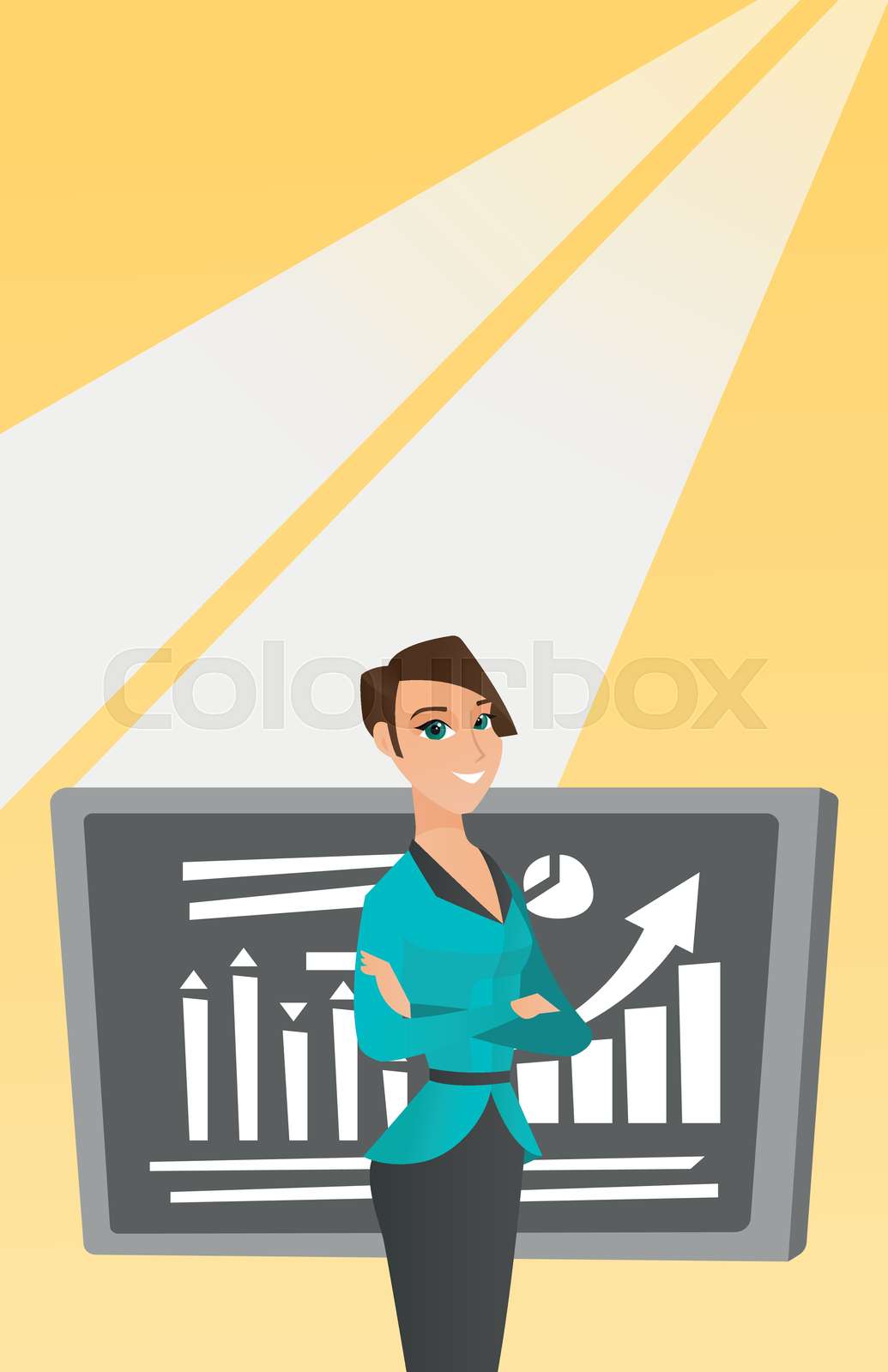 Teacher or student standing in front of chalkboard | Stock vector ...