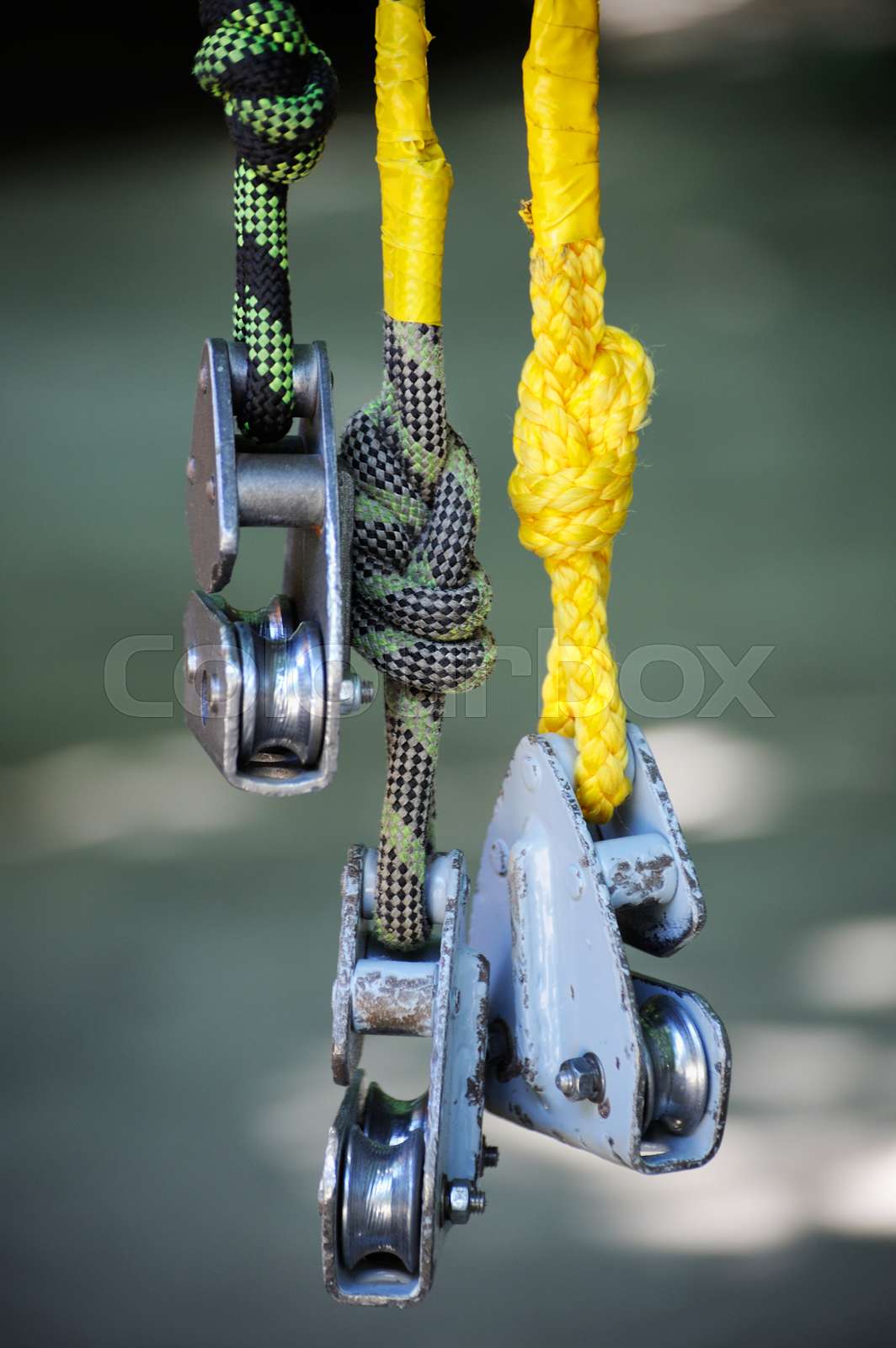 Rope with rollers. | Stock image | Colourbox