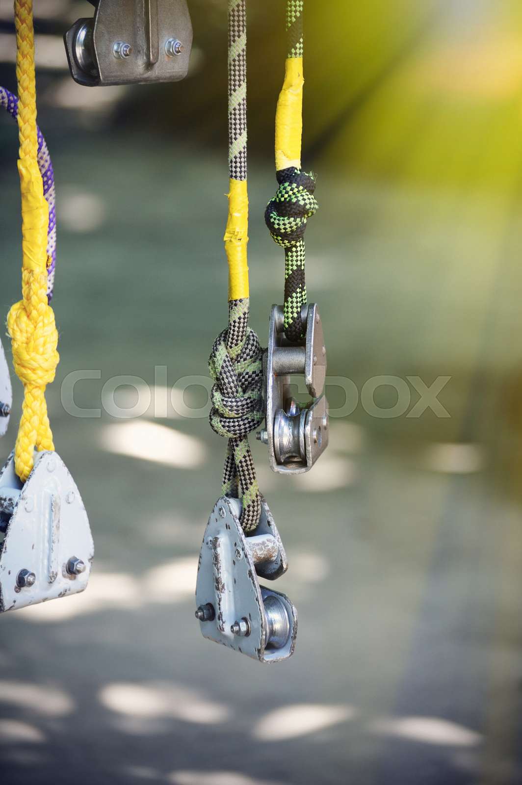 Rope with rollers. | Stock image | Colourbox