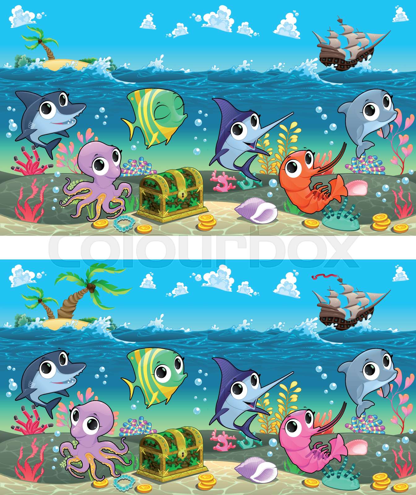 Spot the differences | Stock vector | Colourbox