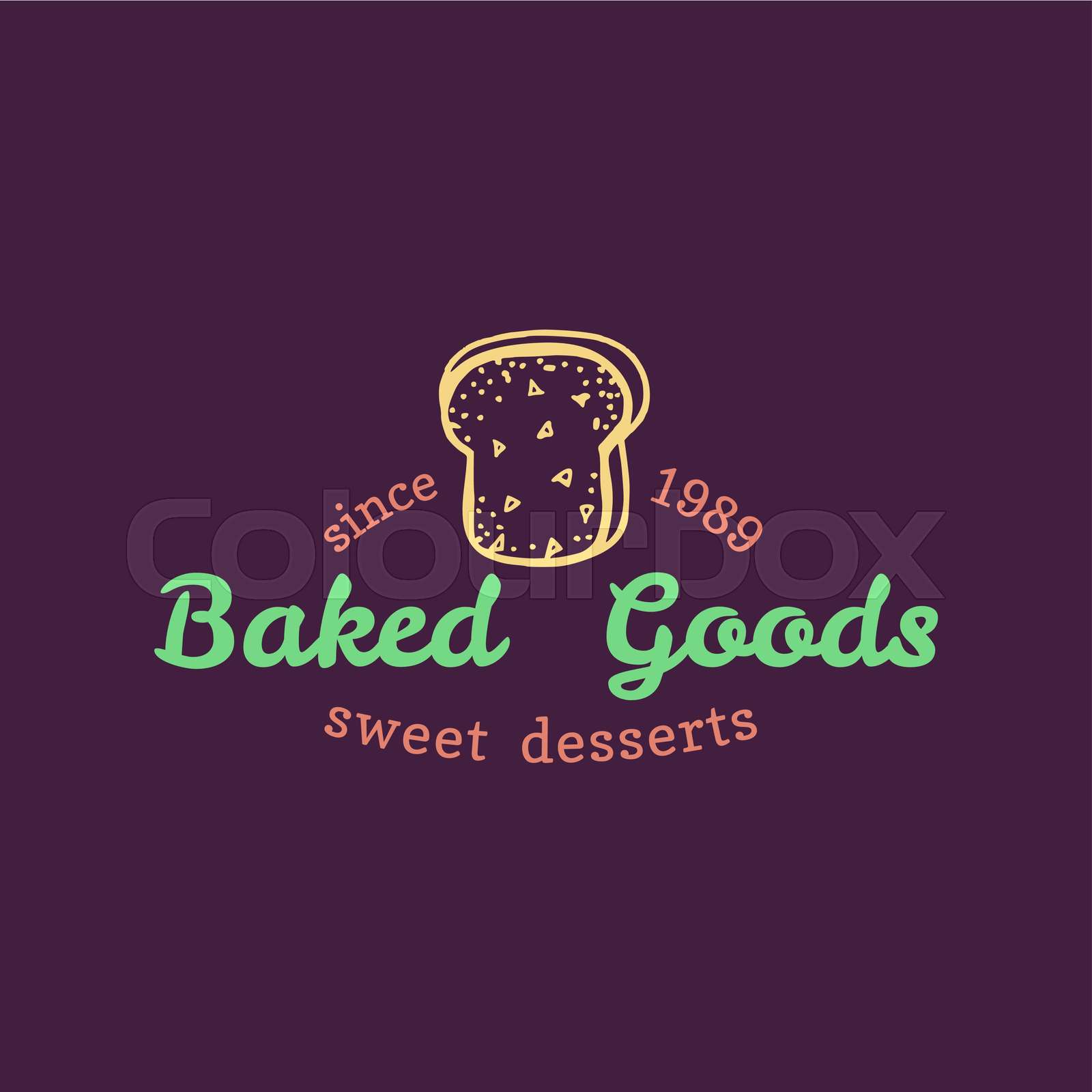 Baked goods vintage bakery logo. Vector cupcake label. Sweet cookie ...