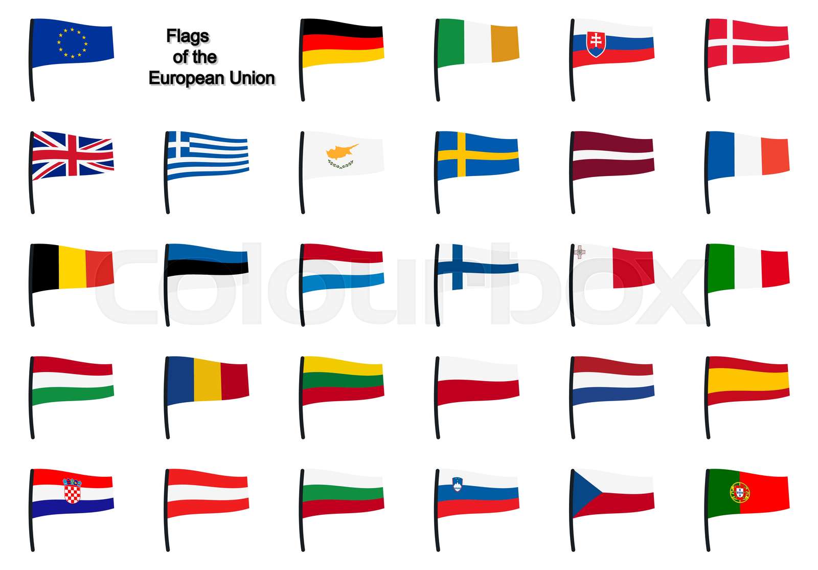 collection EU flags | Stock vector | Colourbox