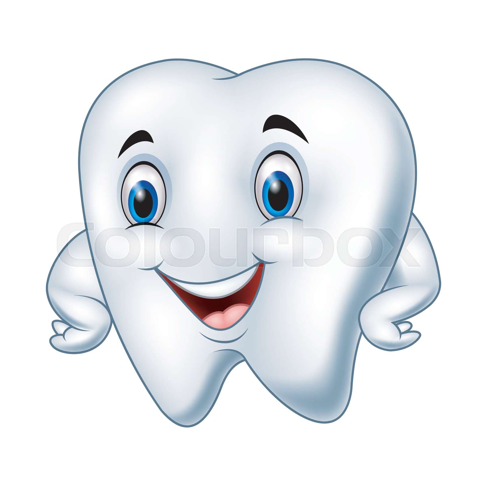 Cartoon funny tooth character posing | Stock vector | Colourbox
