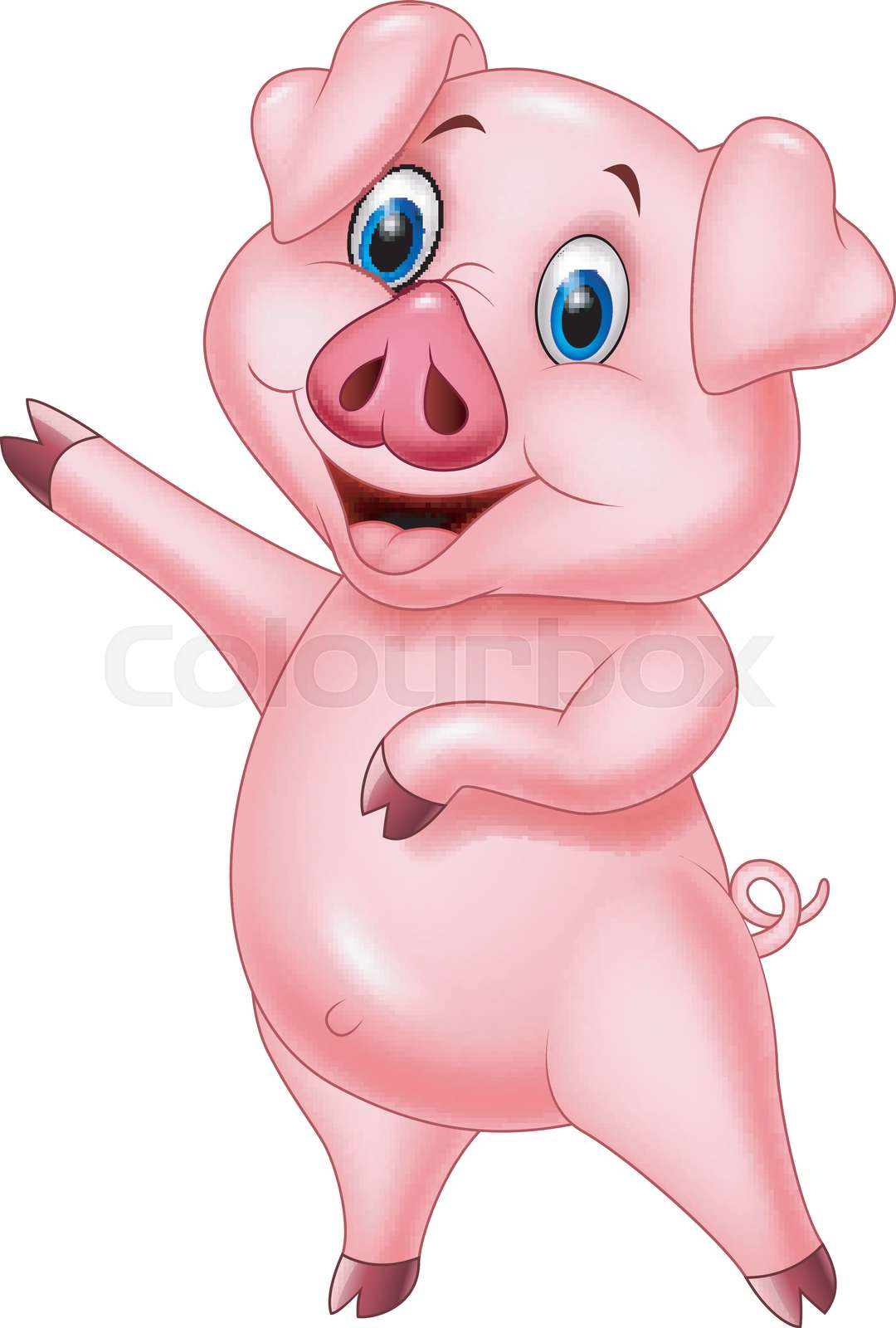 Cartoon pig pointing isolated on white background | Stock vector ...