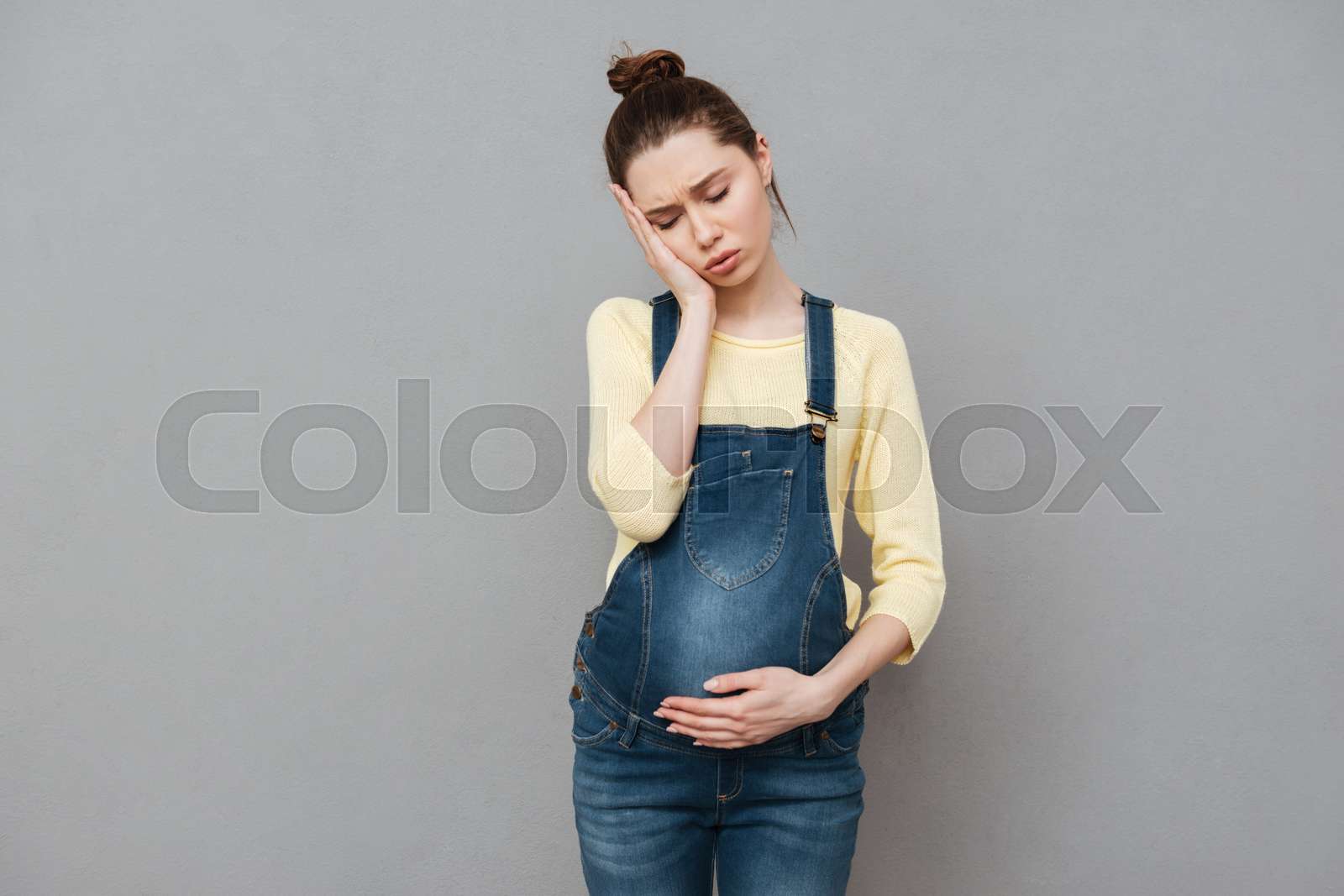 Tired Pregnant Woman Stock Image Colourbox