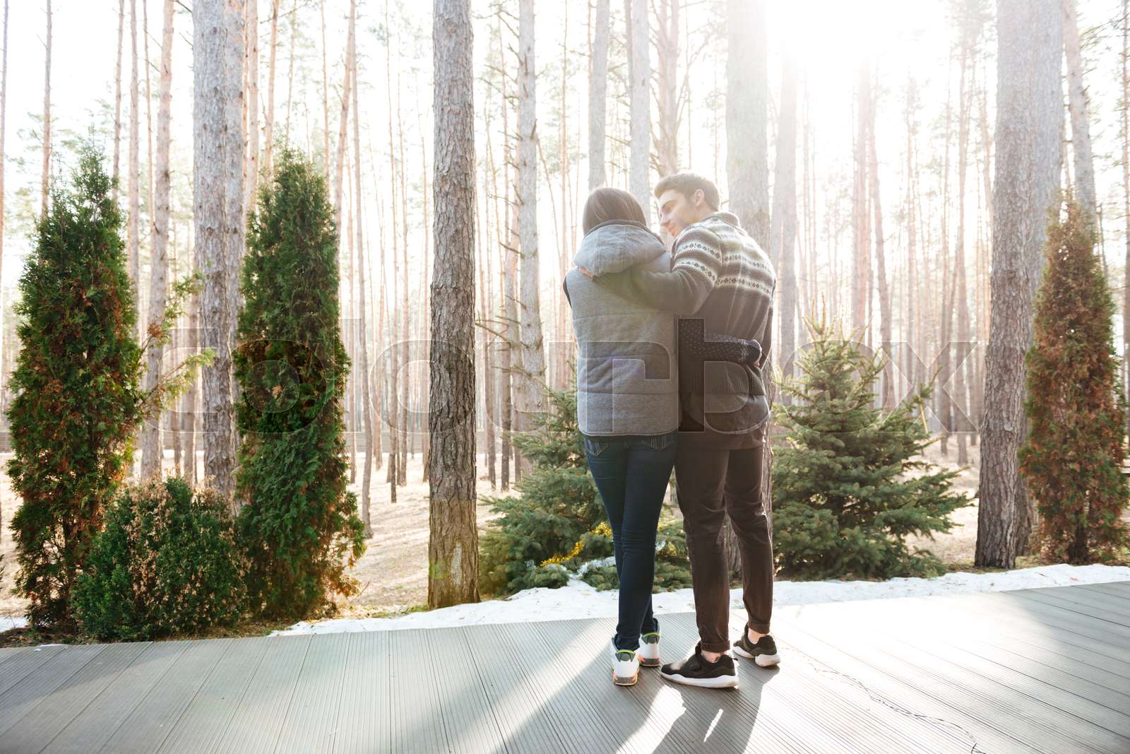 couple standing on doorstep | Stock image | Colourbox