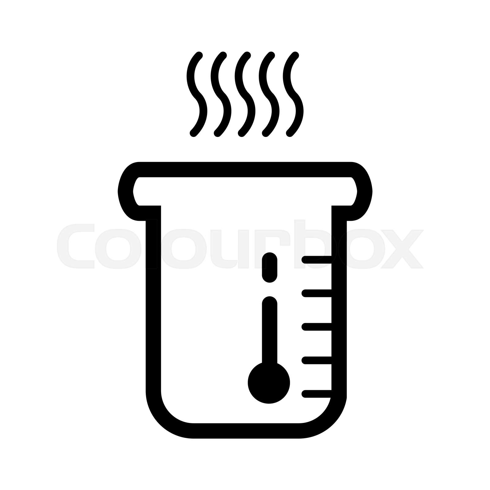 boiling water icon vector. Glass with hot water. On white background ...