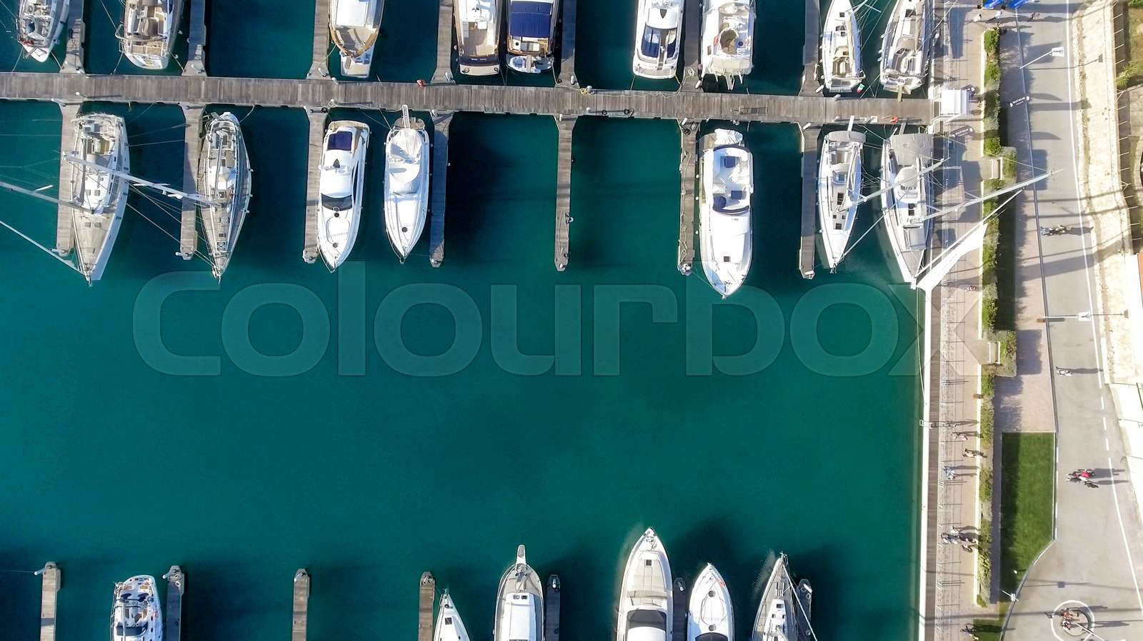 Boats in the port, overhead view | Stock image | Colourbox
