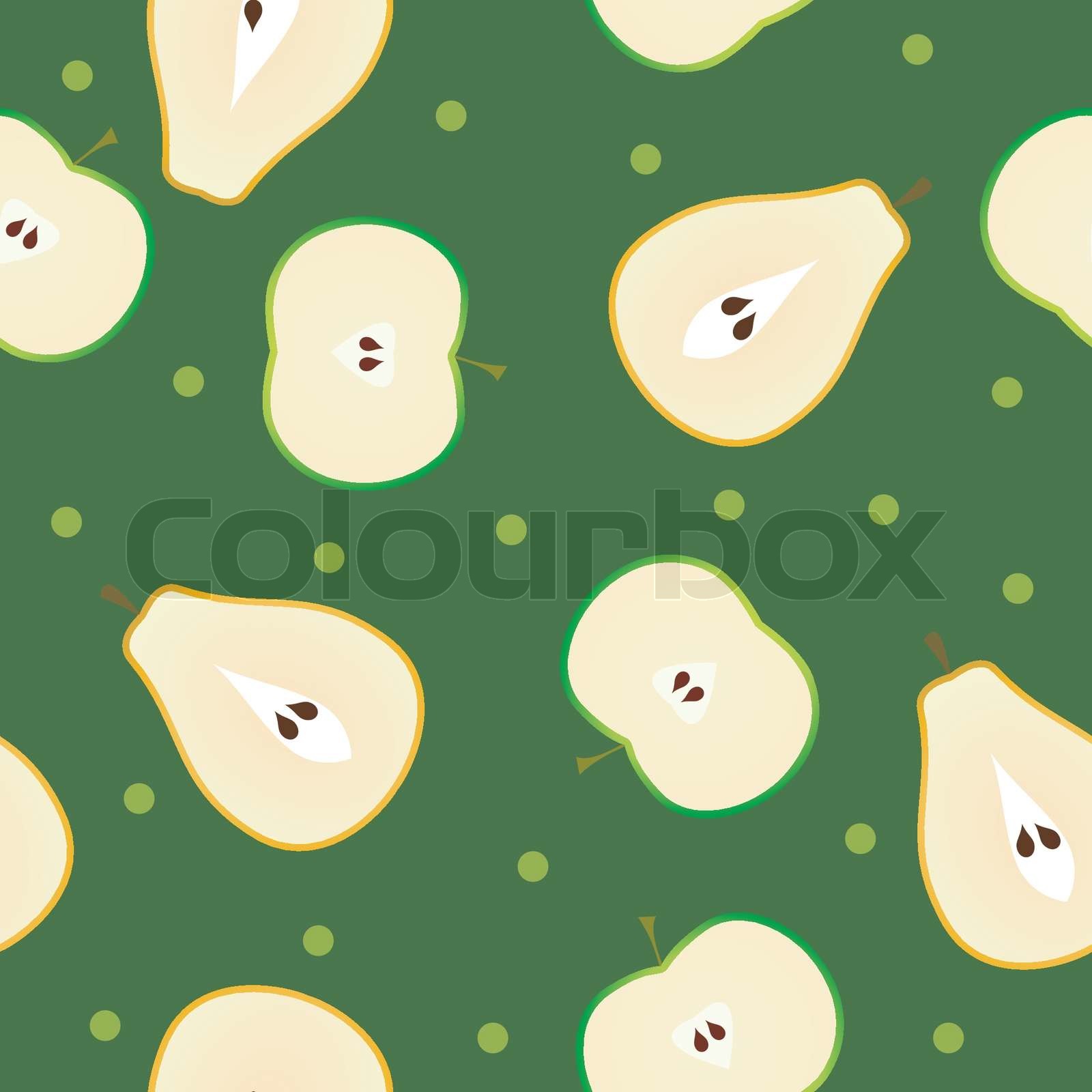 seamless texture with pear in section | Stock vector | Colourbox