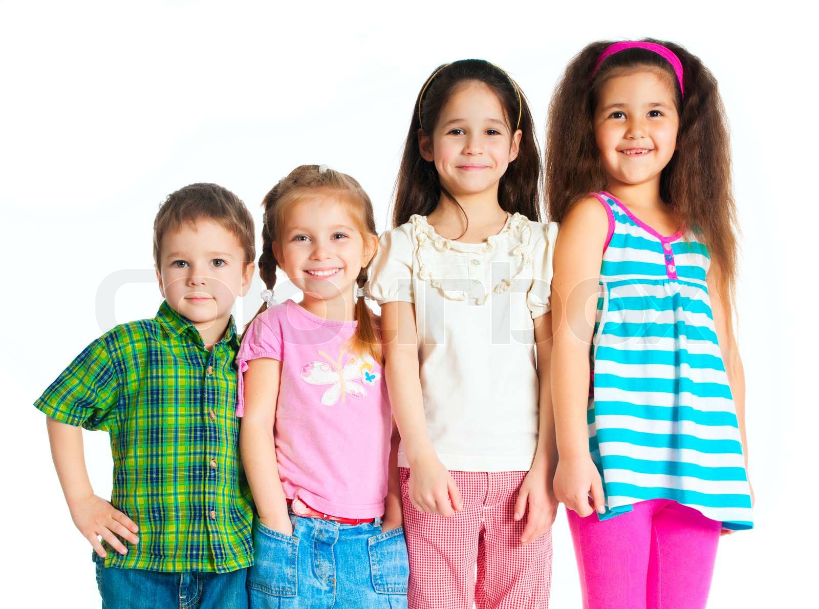 laughing small kids on a white background | Stock image | Colourbox