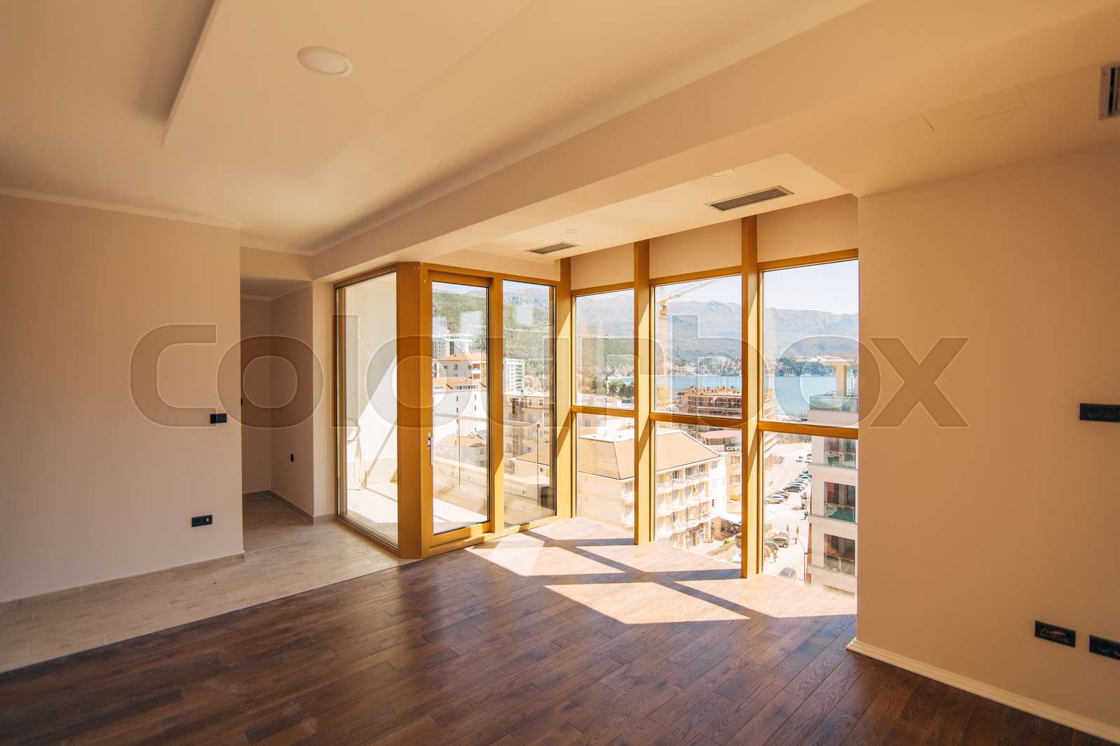 An empty apartment with no furniture. The apartment is renovated ...