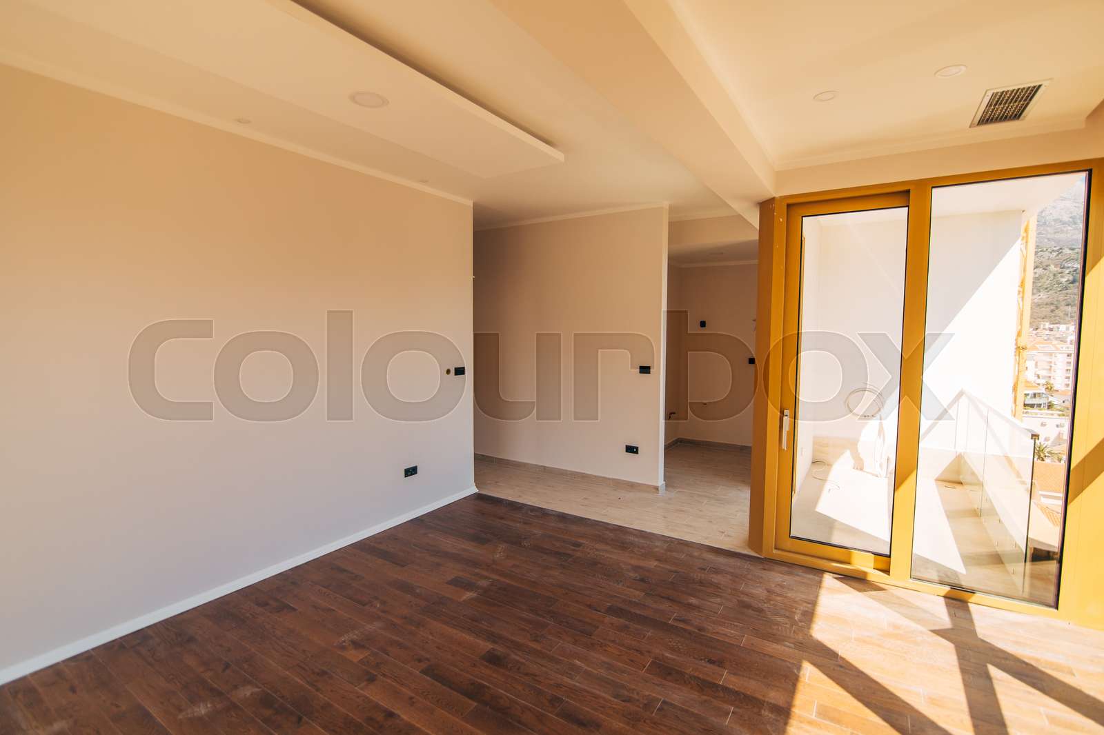 An empty apartment with no furniture. The apartment is renovated ...