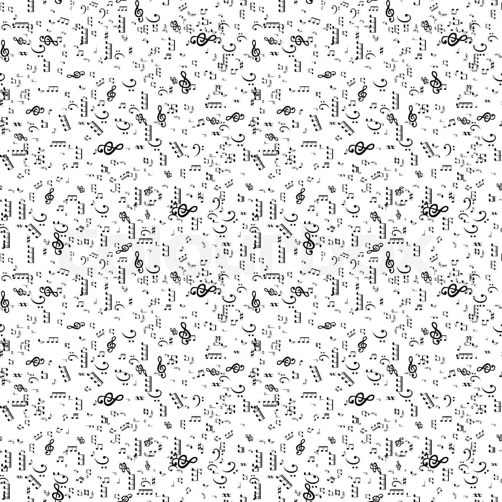 Seamless pattern from Set of musical notes and Treble clef. Vector ...