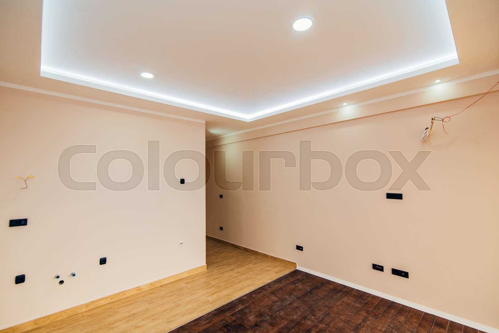 An empty apartment with no furniture. The apartment is renovated ...