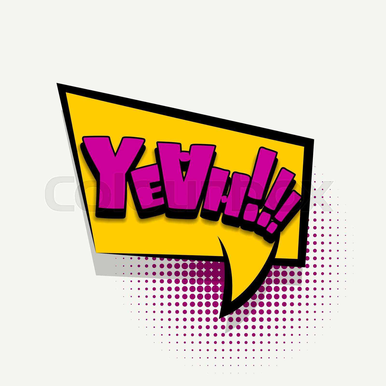 Comic book text bubble template yeah yes | Stock vector | Colourbox