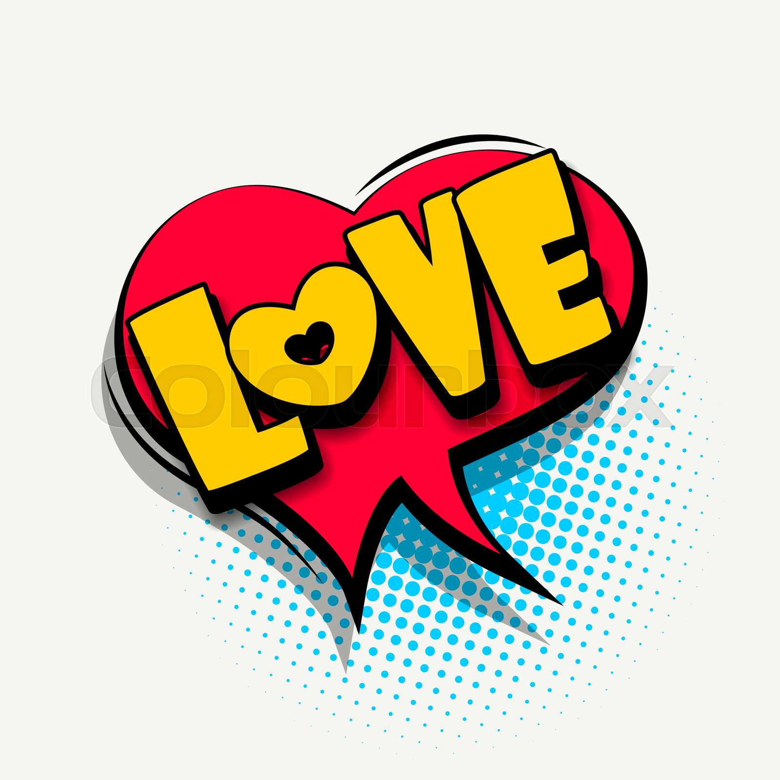 Comic book text bubble template love heart | Stock vector | Colourbox