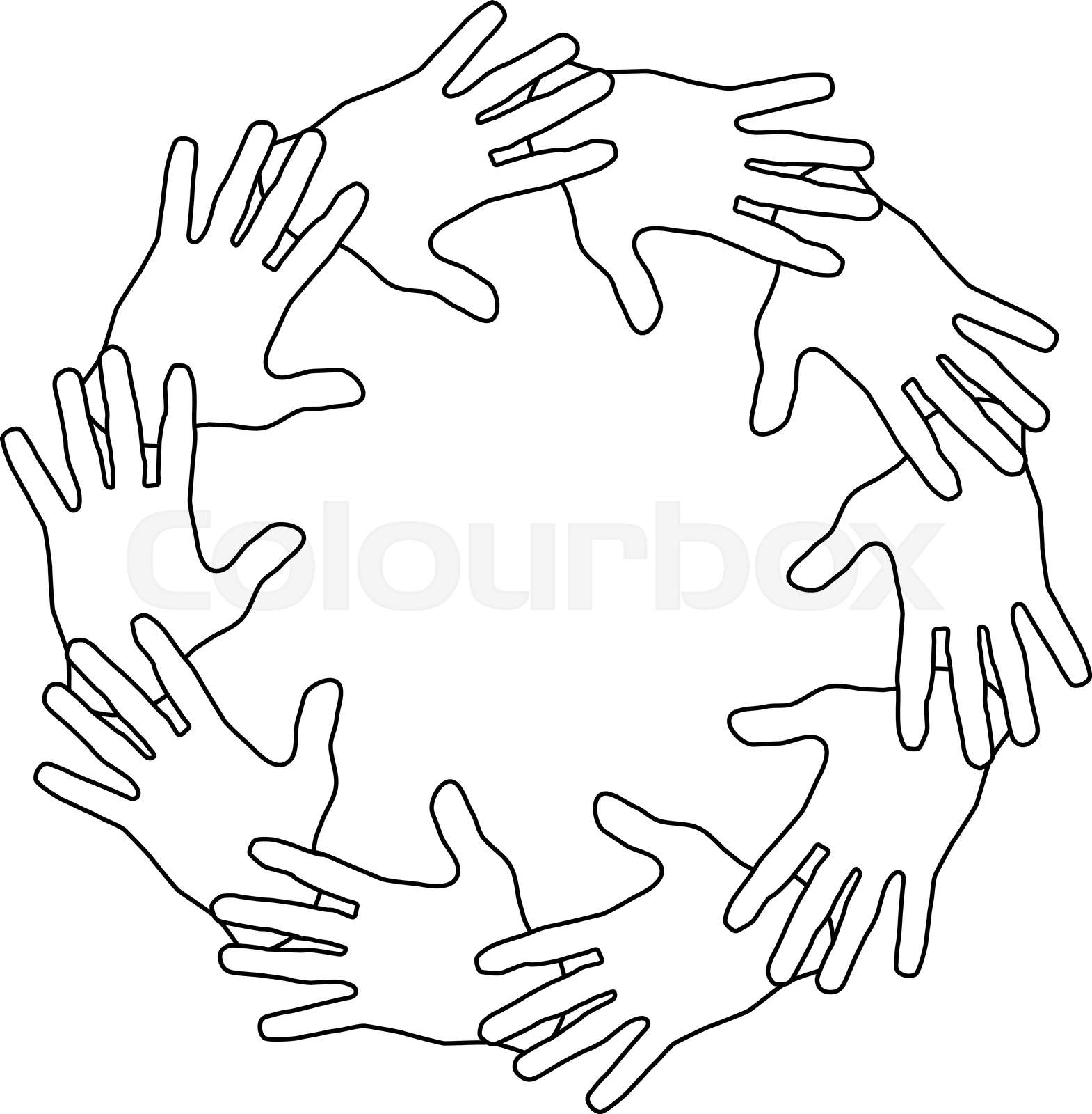 Circle of hands | Stock vector | Colourbox