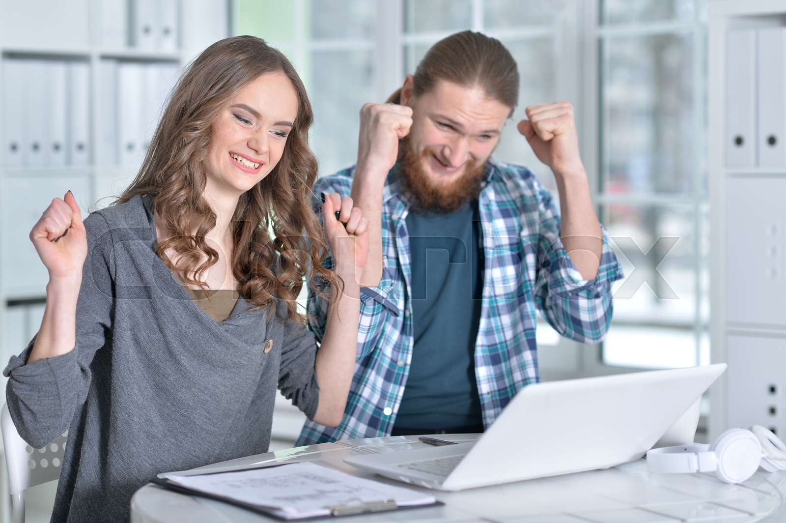 Married couple plans their budget | Stock image | Colourbox