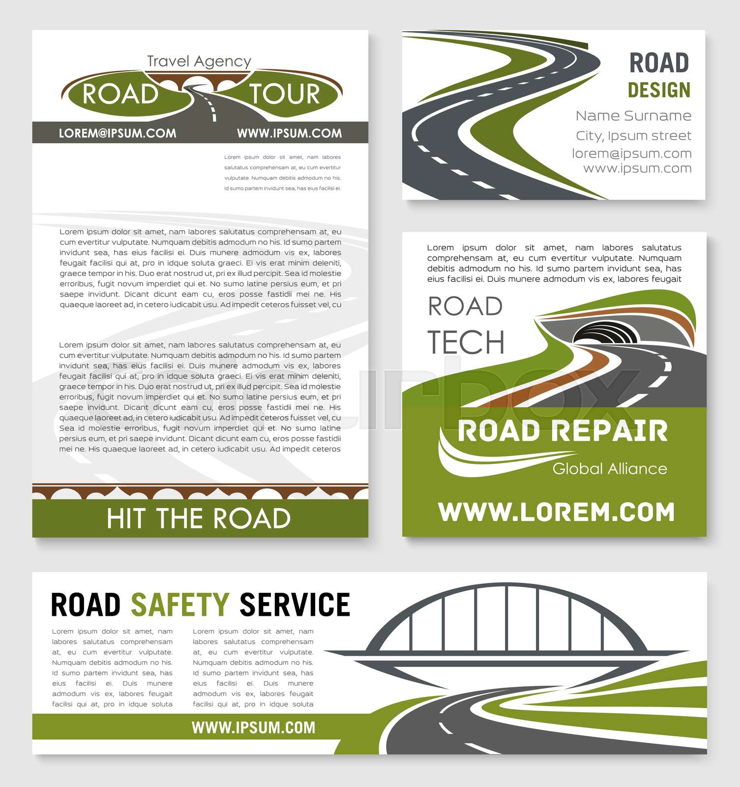 Road and highway banner template design | Stock vector | Colourbox