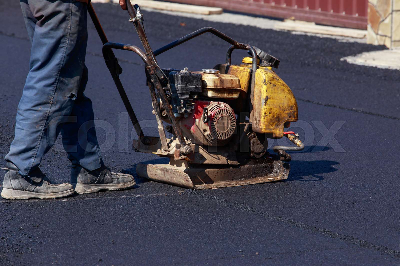 Laying Fresh Asphalt Stock Image Colourbox