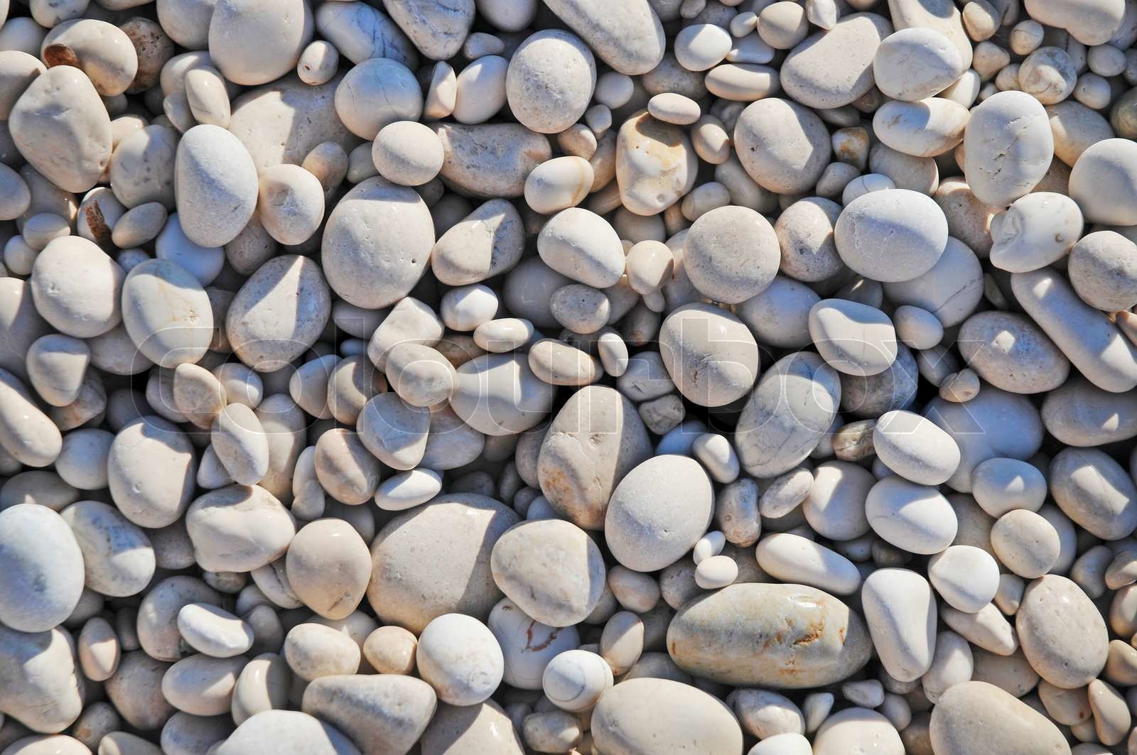 White pebble beach on the island of Kefalonia, Greece | Stock image ...