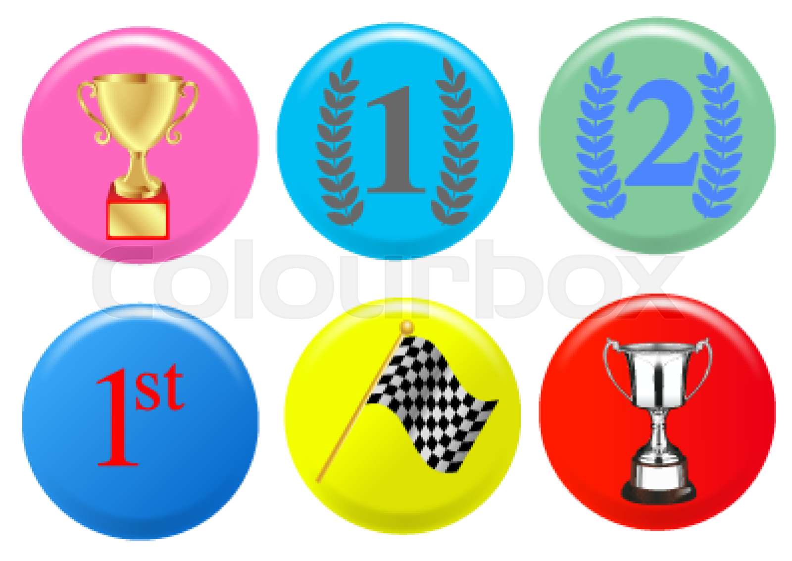 First place badges | Stock vector | Colourbox