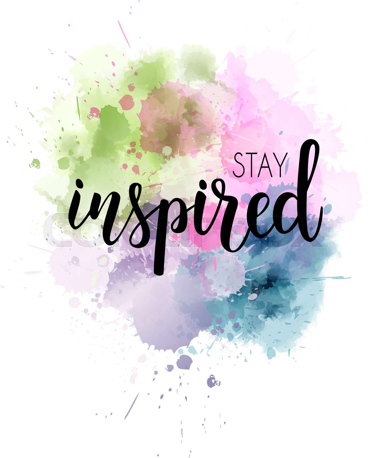 Lettering on watercolored background | Stock vector | Colourbox