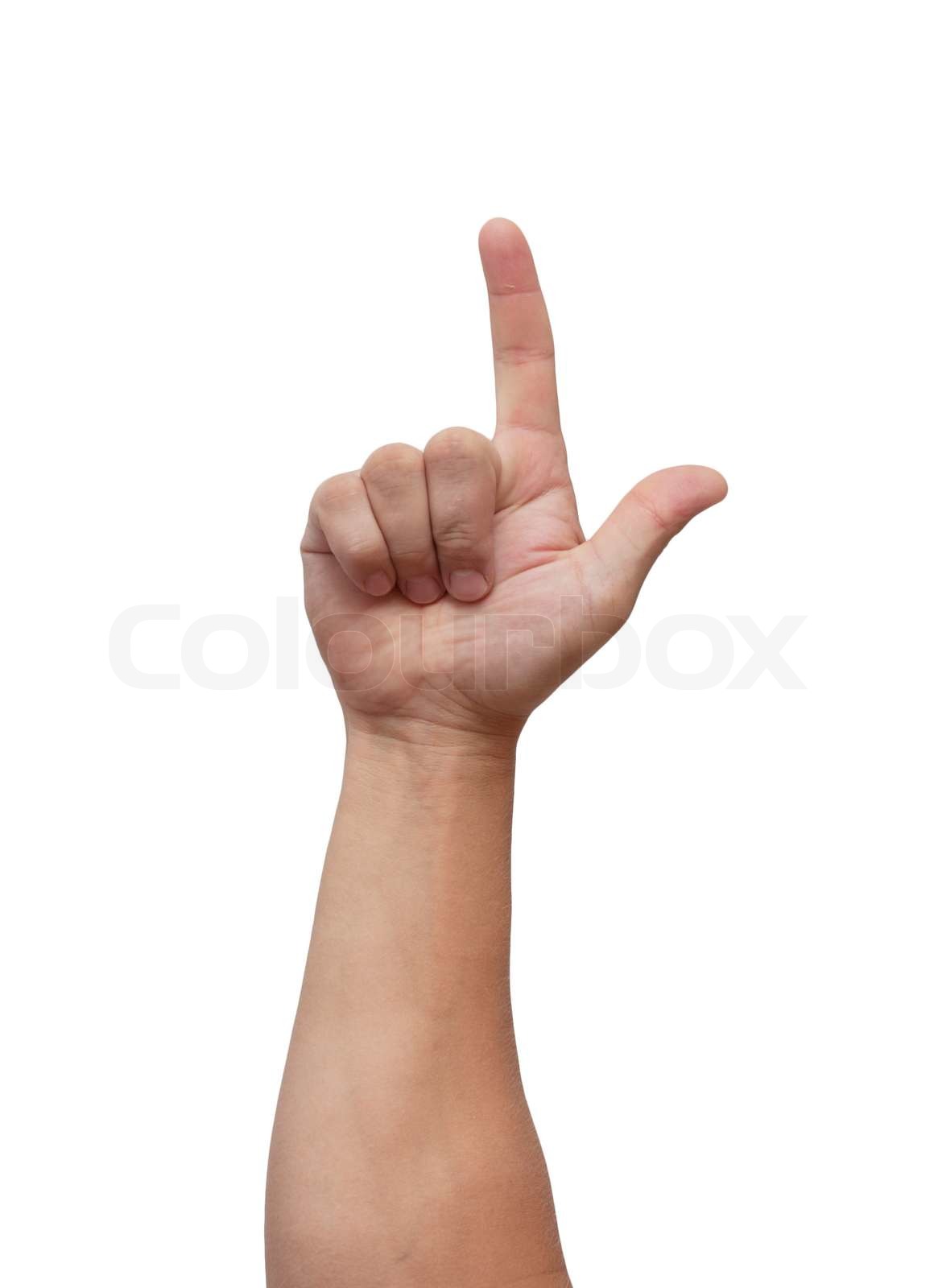 Männliche Hand auf weißem Hintergrund | Stock Bild | Colourbox