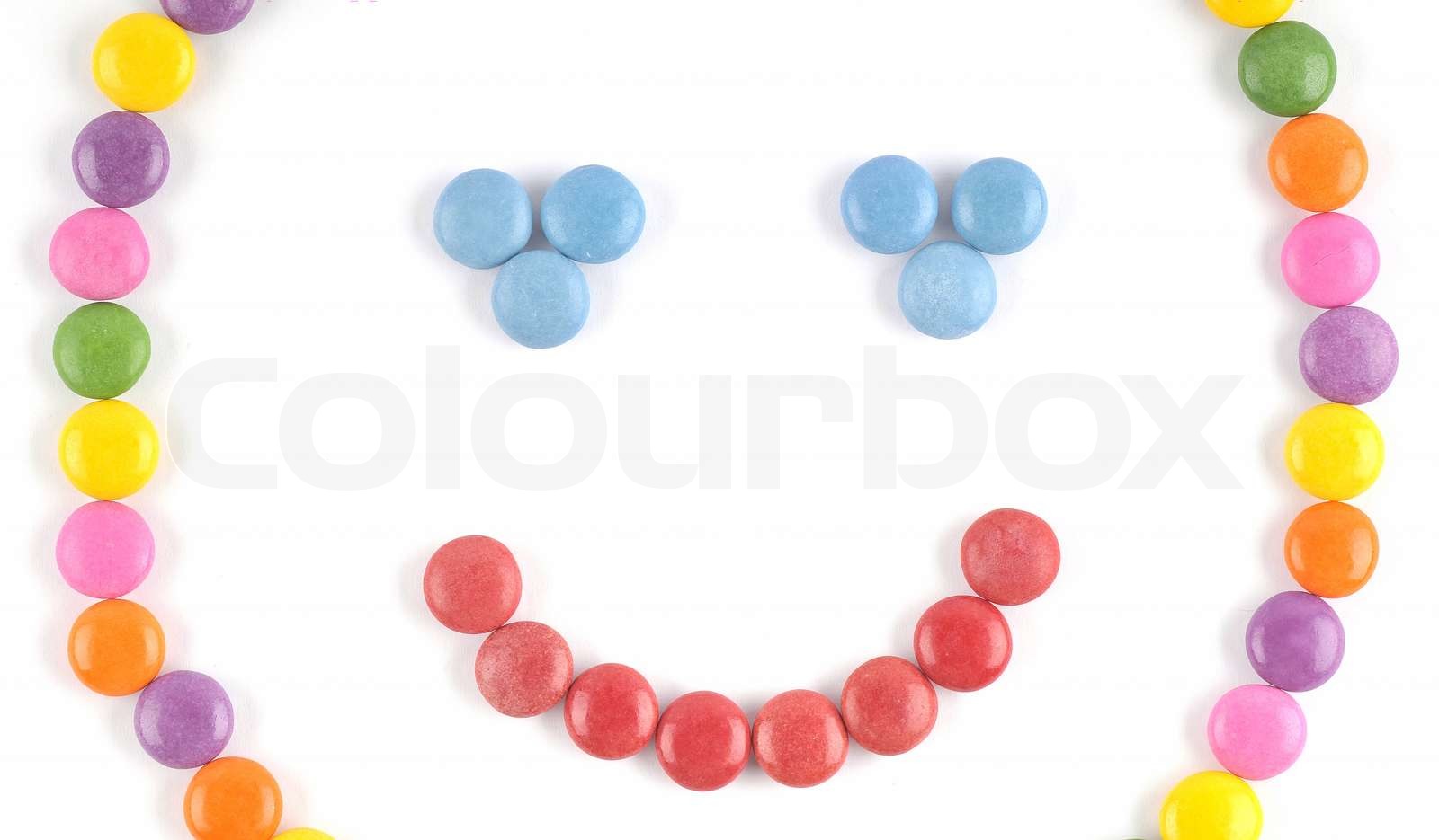 Det Smiley af chokolade på hvid baggrund | Stock foto | Colourbox