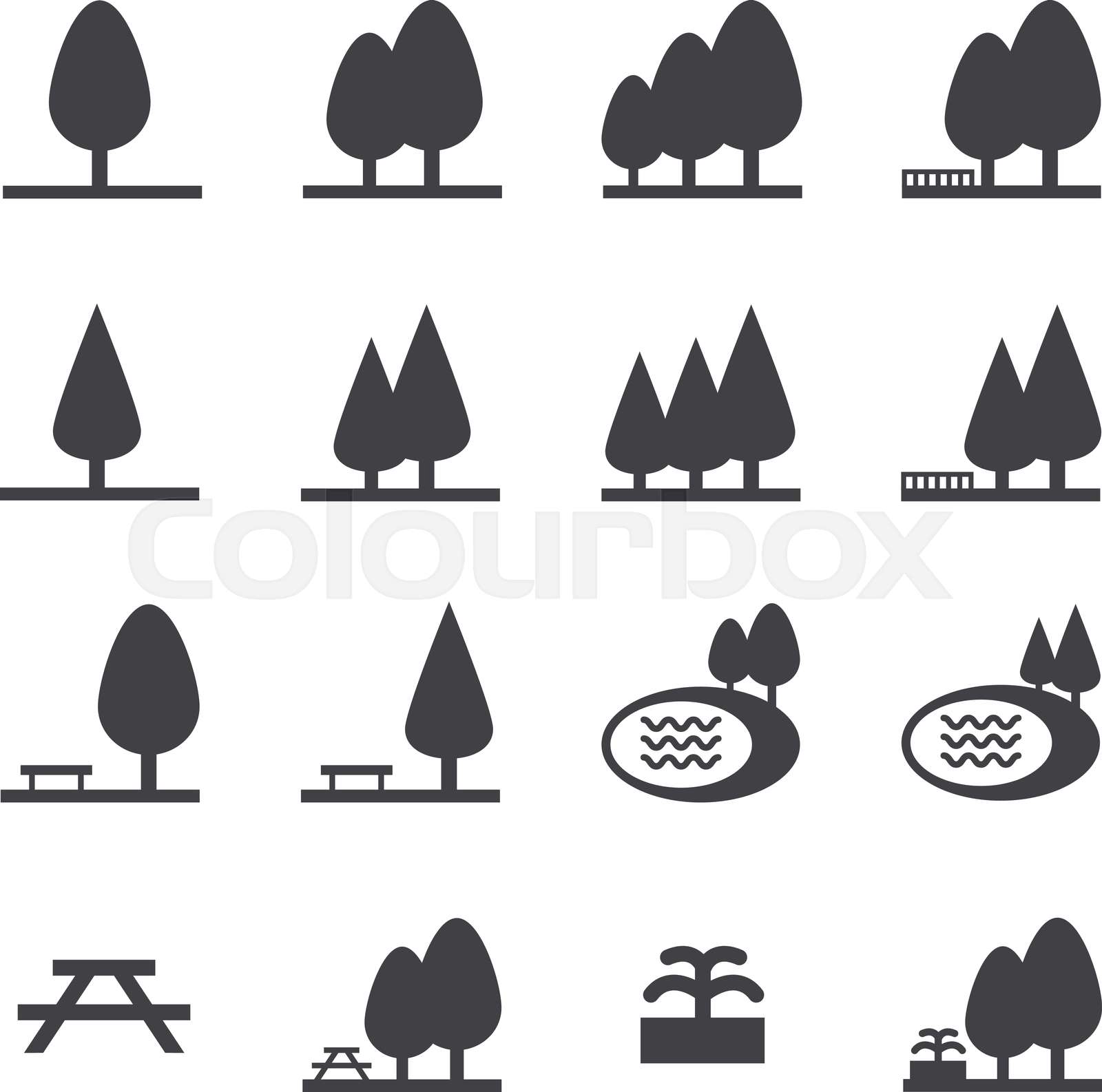 park icon set | Stock vector | Colourbox