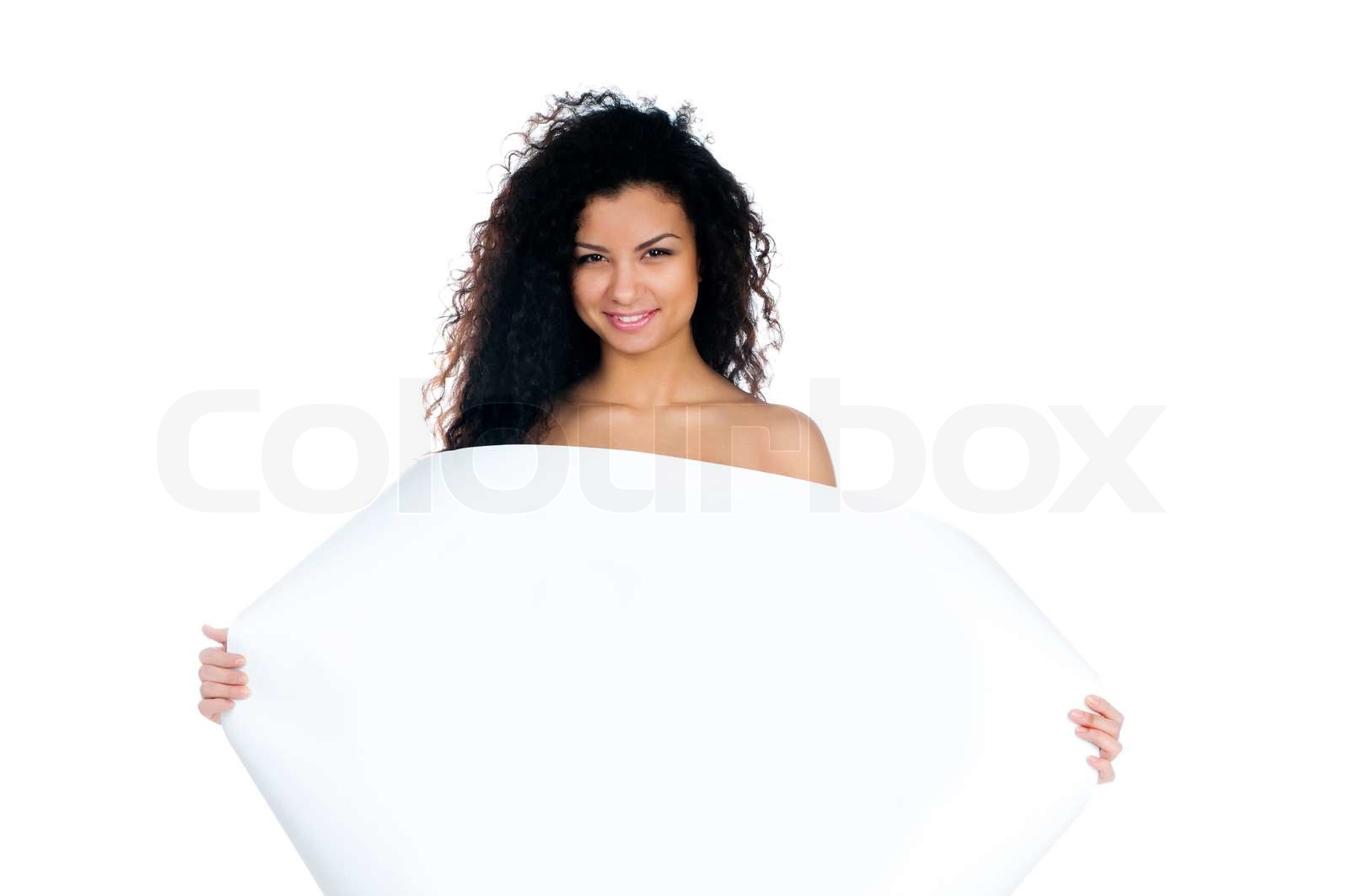 beautiful young girl holding a paper | Stock image | Colourbox