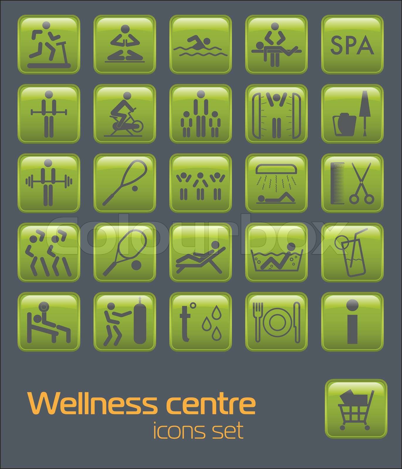 Wellness center icons set | Stock vector | Colourbox