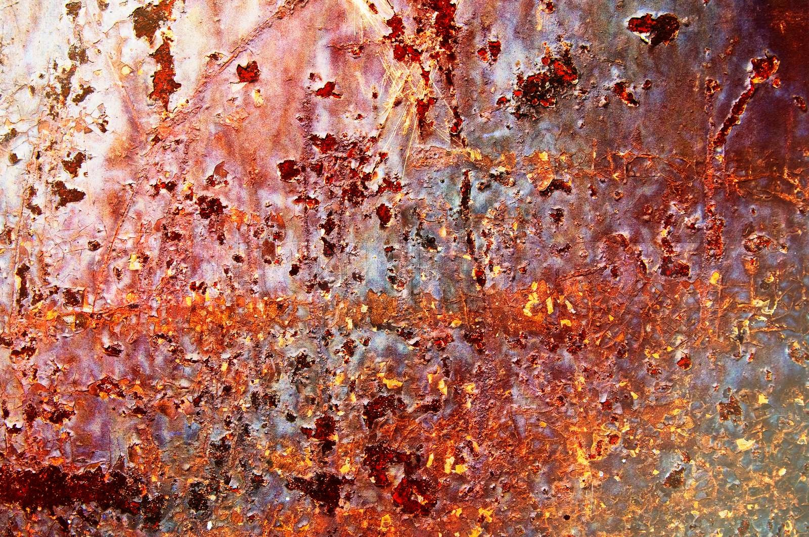 Oxidized fluted metal sheet covered with old paint | Stock image ...