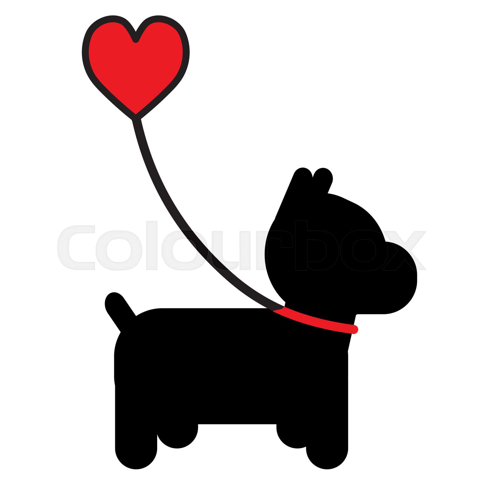 Dog and Heart | Stock vector | Colourbox