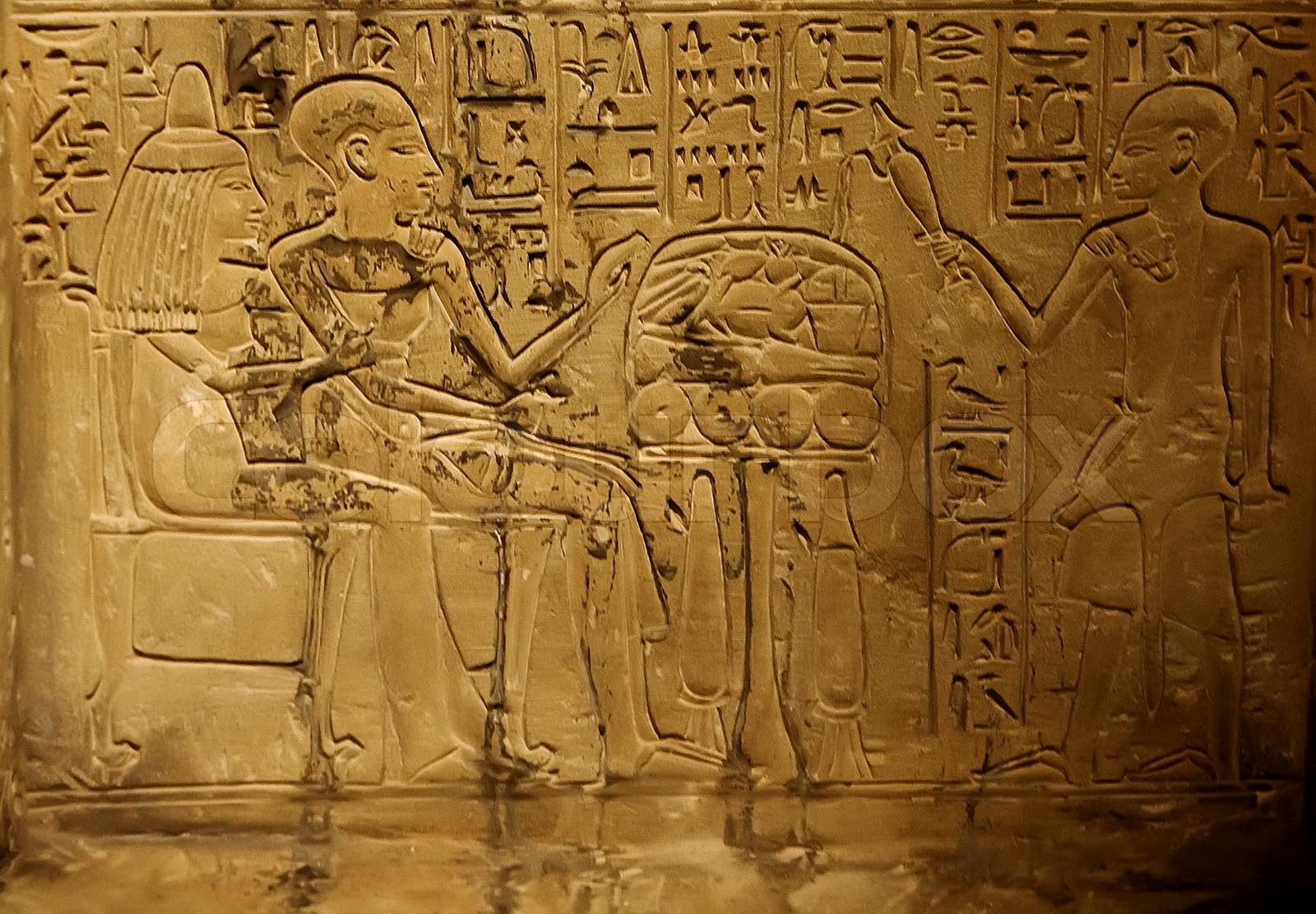 ancient Egyptian writing on stone | Stock image | Colourbox