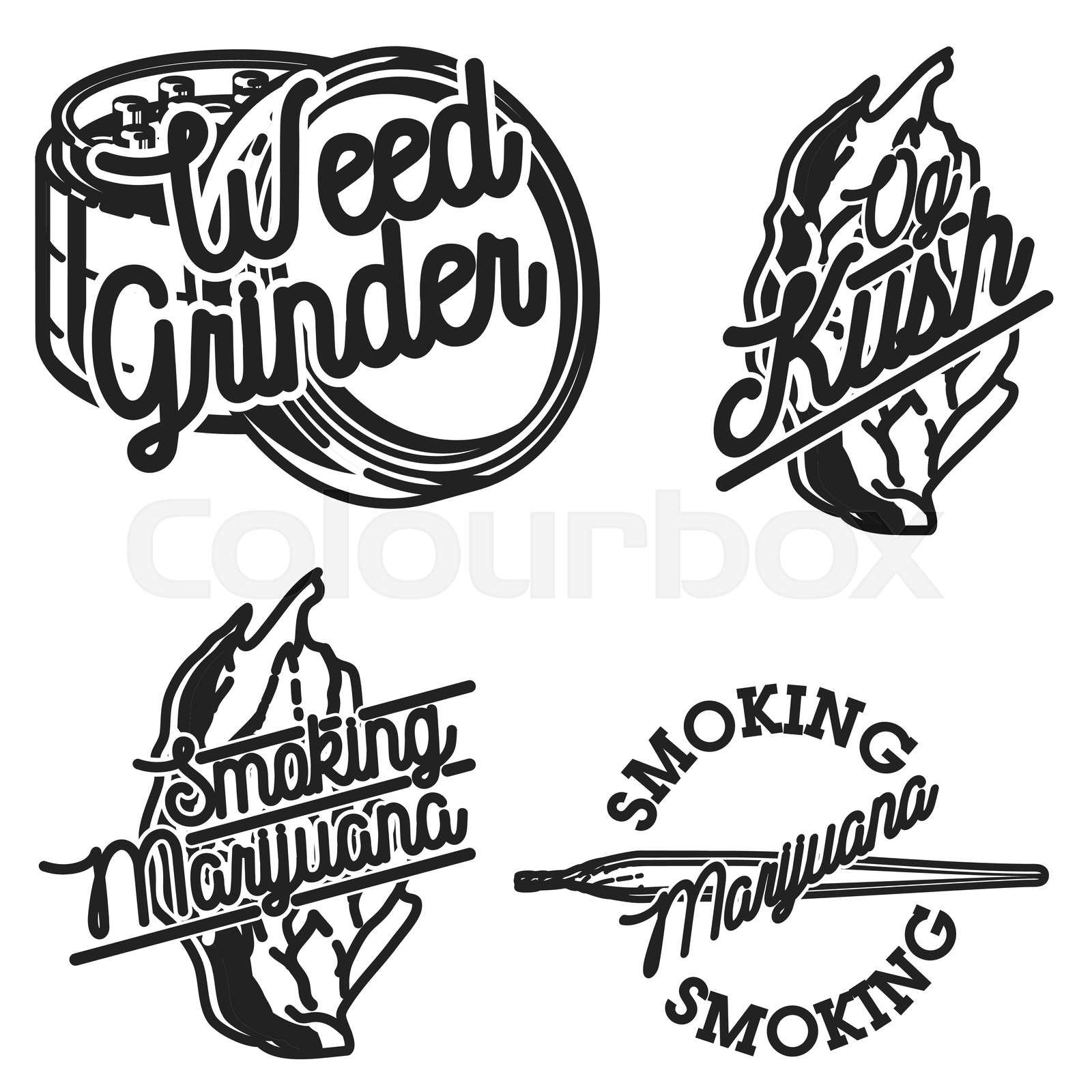 Vintage marijuana emblems | Stock vector | Colourbox